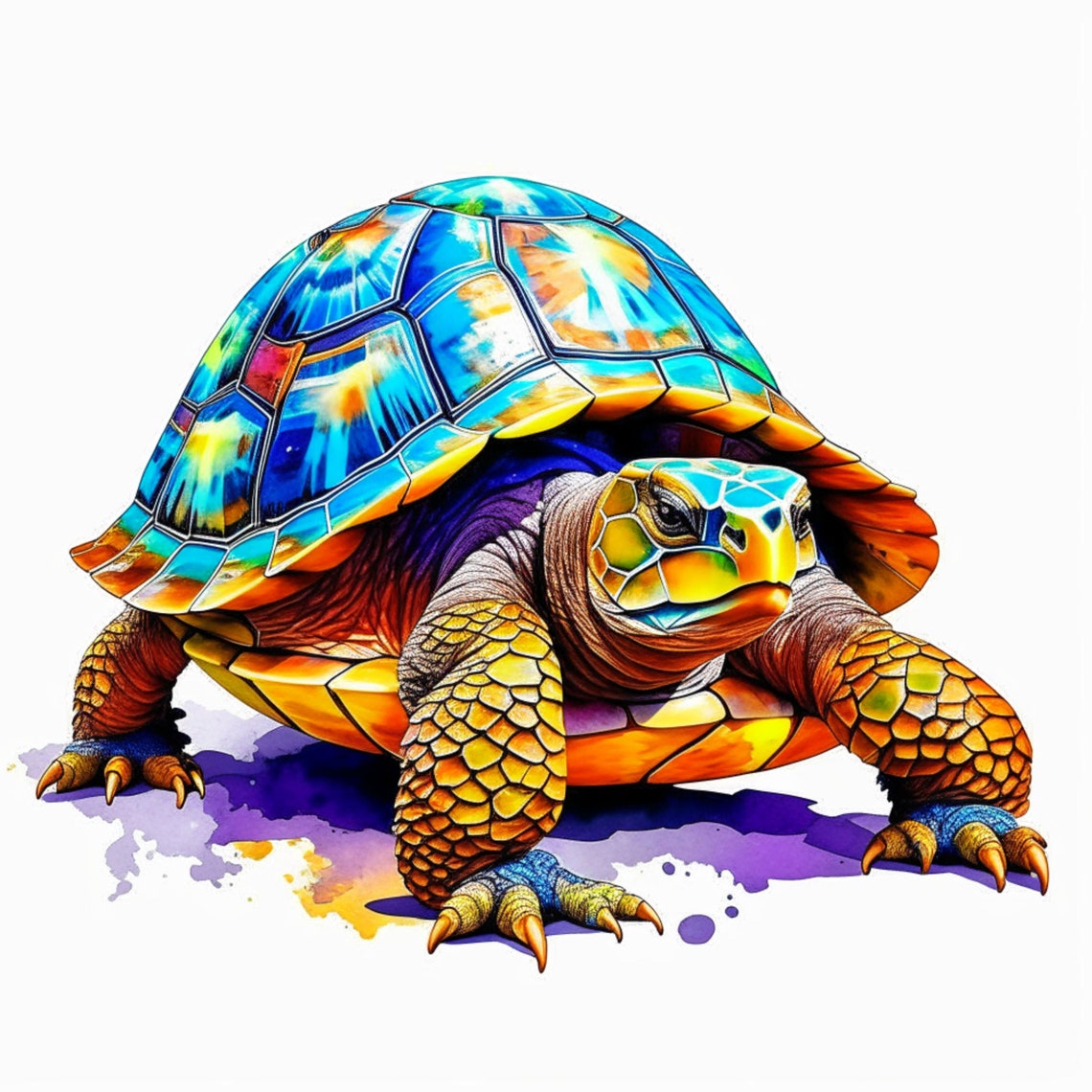 Tortoise Digital Art Clipart 10 High Quality Jpgs Digital Download AI ...