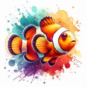 Clownfish Digital Art | Clipart Bundle | 15 High Quality Jpgs | Digital ...