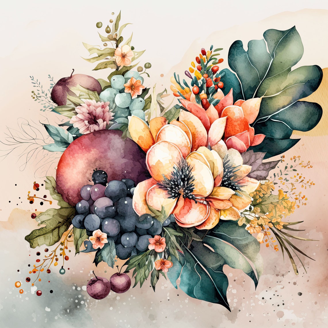 Flower Bouquets Digital Art | Clipart Flowers | 10 High Quality Jpgs ...