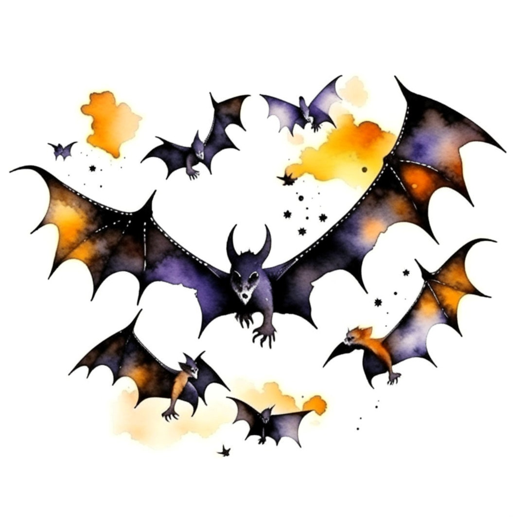 Bats Digital Art | Bat Clipart | 10 High Quality Jpgs | Digital ...