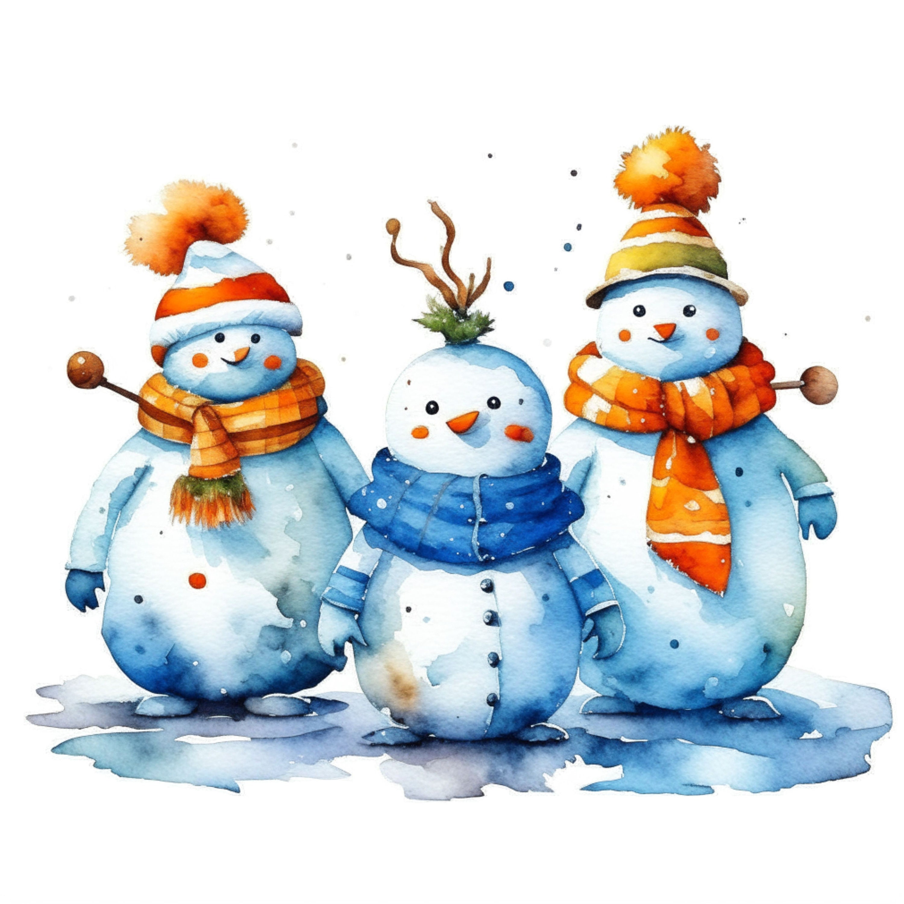Snowmen Digital Art | Snowman Clipart | 10 High Quality Jpgs | Digital ...