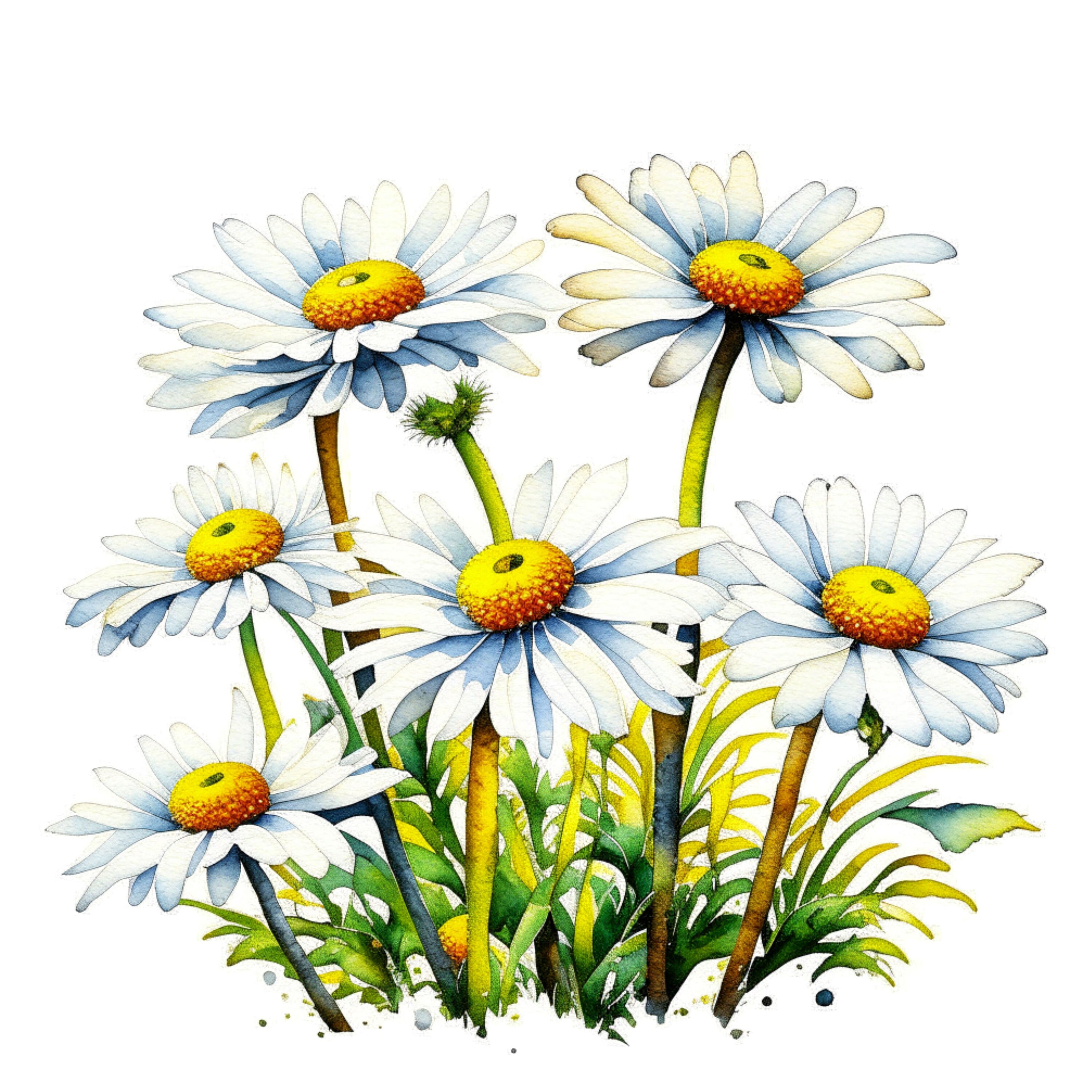 Daisies Digital Art | Flowers Clipart | 10 High Quality Jpgs | Digital ...