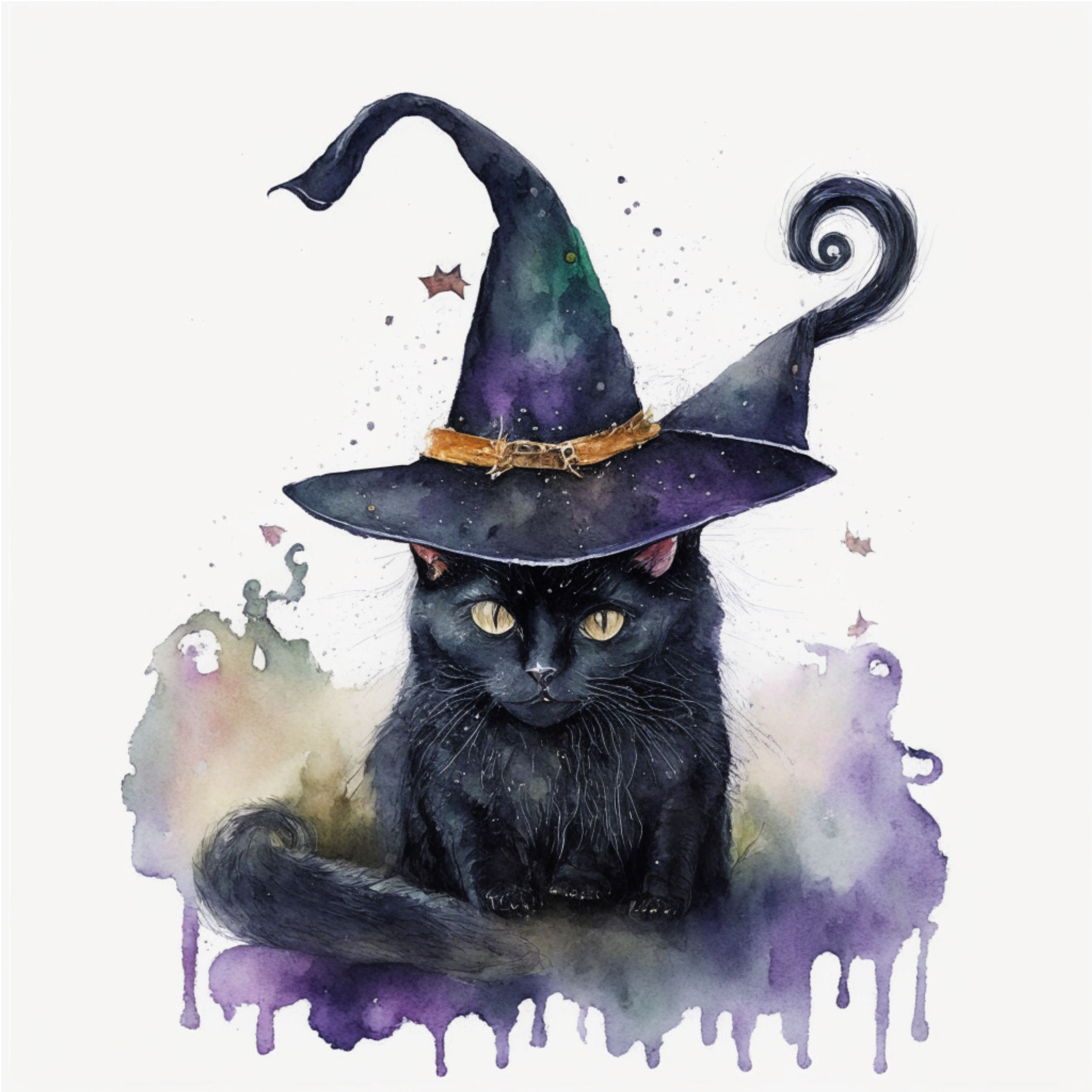 Spooky Black Cats Digital Art | Clipart | 10 High Quality Jpgs ...