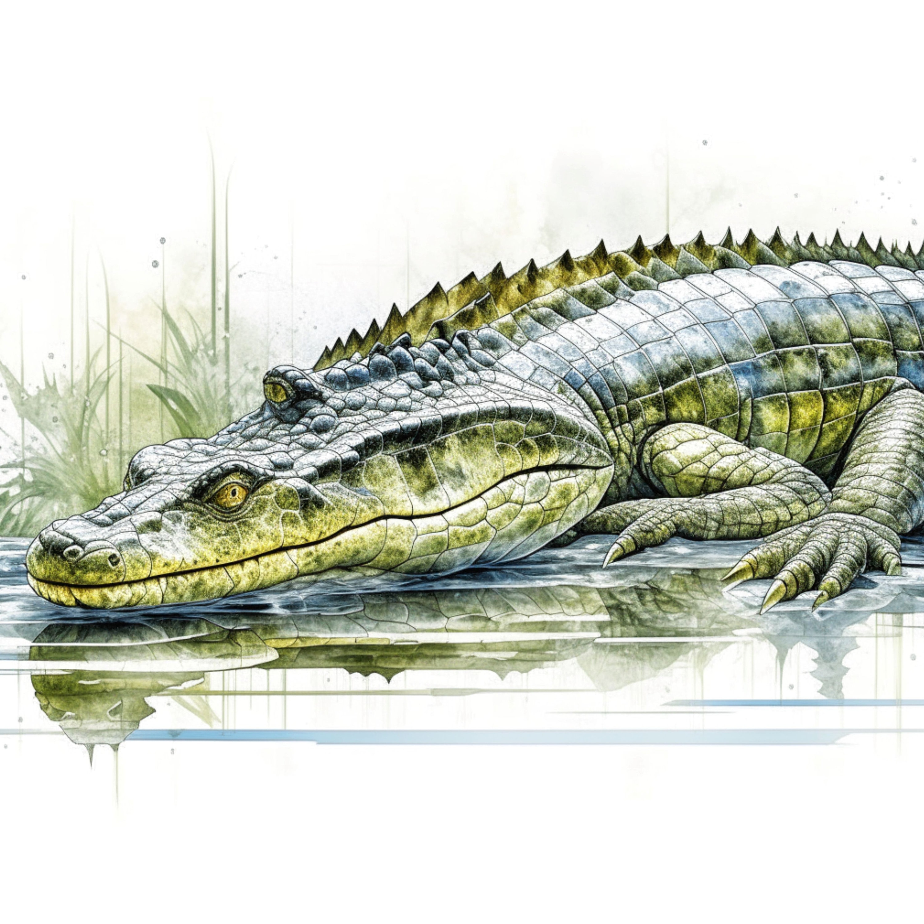 Alligator Digital Art | Clipart | 15 High Quality Jpgs | Digital ...