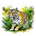 Tiger in Jungle Digital Art | Tigers Clipart | 10 High Quality Jpgs ...