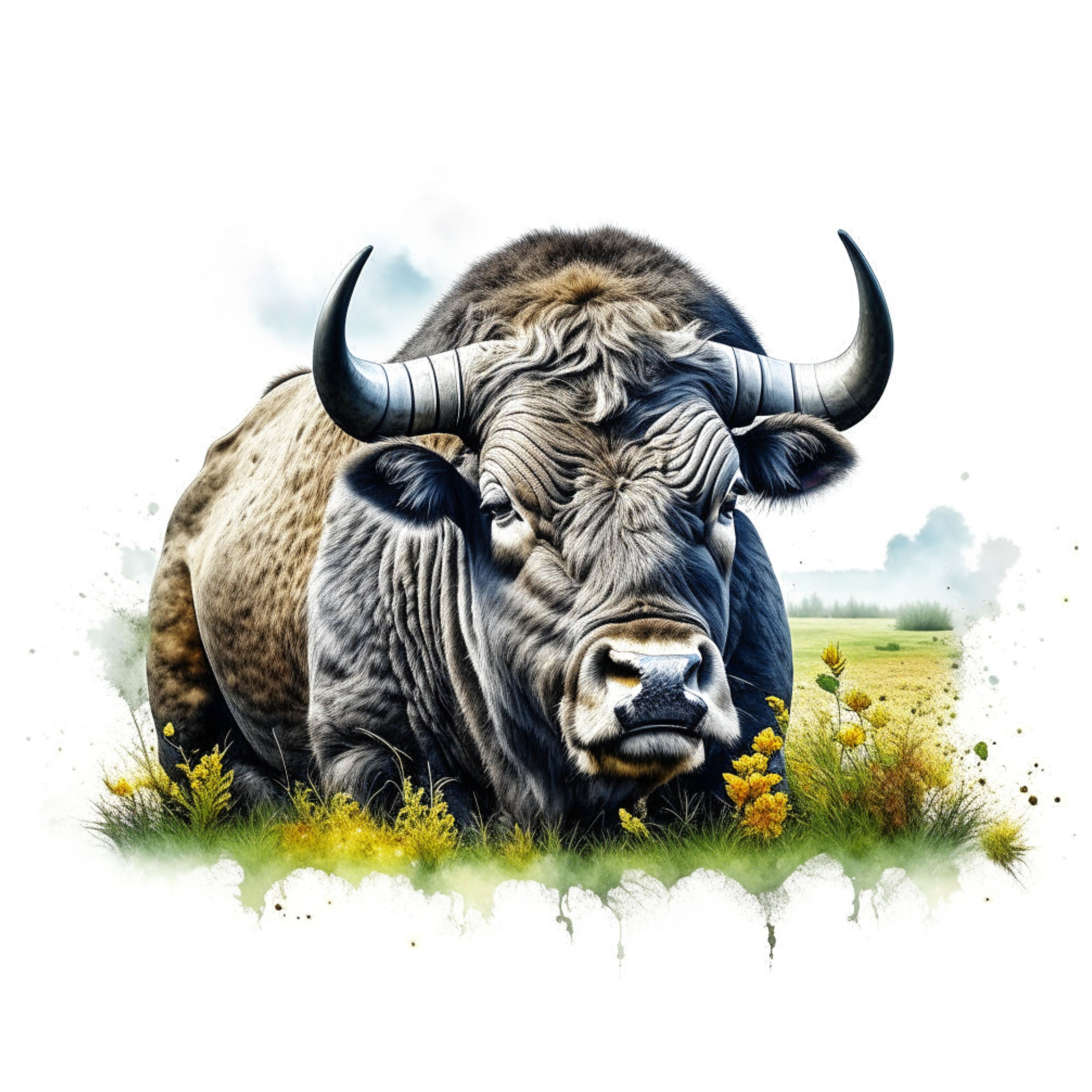 Buffalo Digital Art Buffalos Clipart 15 High Quality Jpgs Digital Download Clip Art Mixed Media ...