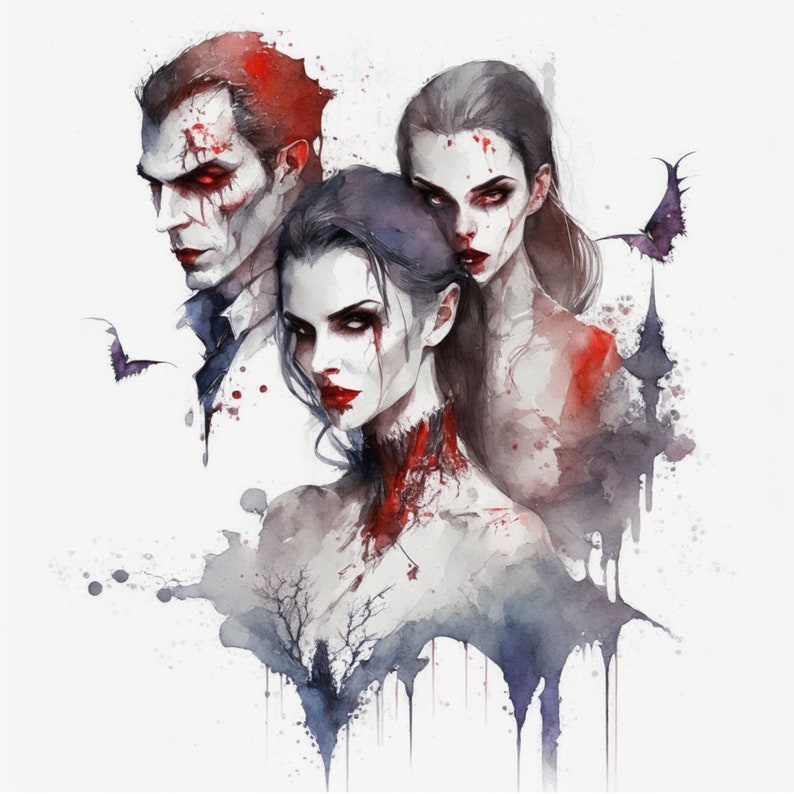 Vampires Digital Art | Vampire Clipart | 10 High Quality Jpgs | Digital ...