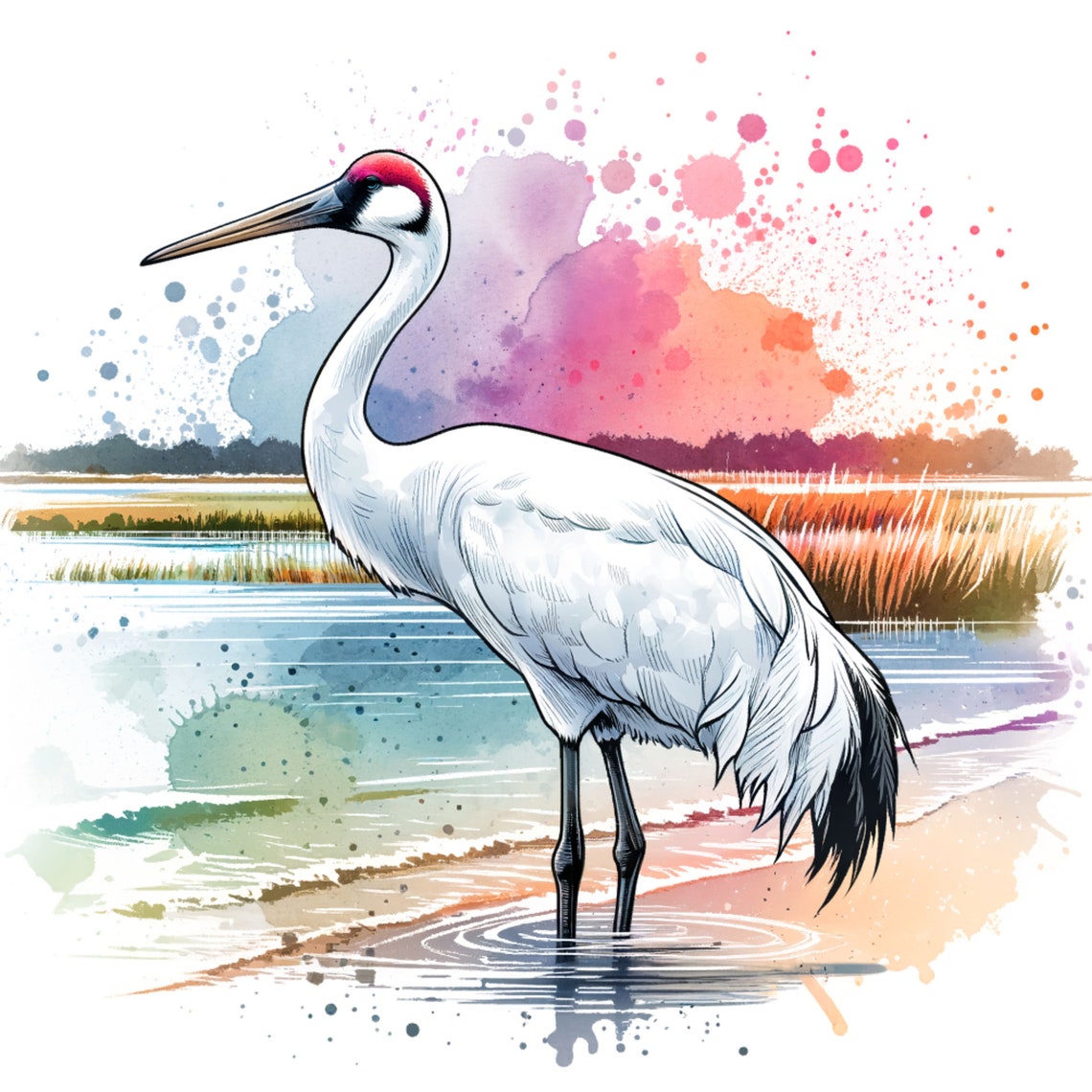 Whooping Crane Digital Art | Clipart Bundle | 15 High Quality Jpgs ...