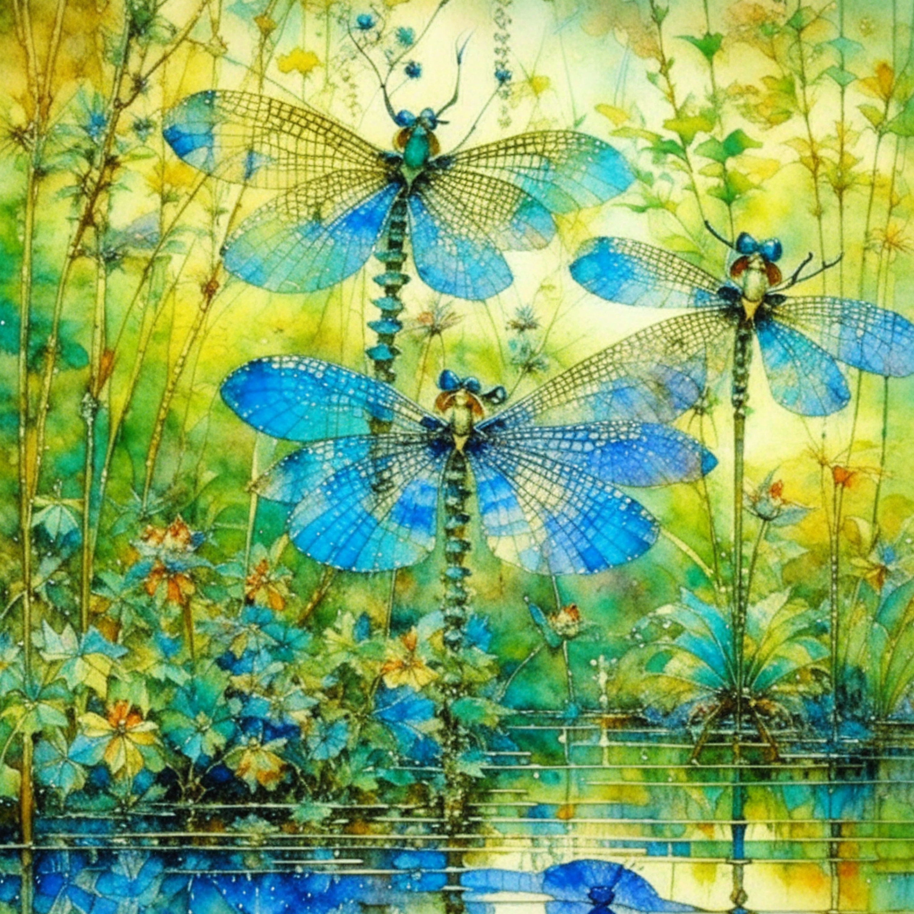 Dragonflies Digital Art Clipart 10 High Quality Jpgs Digital Download ...