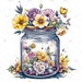 Mason Jar Flowers Digital Art | Flower Clipart | 12 High Quality Jpgs ...