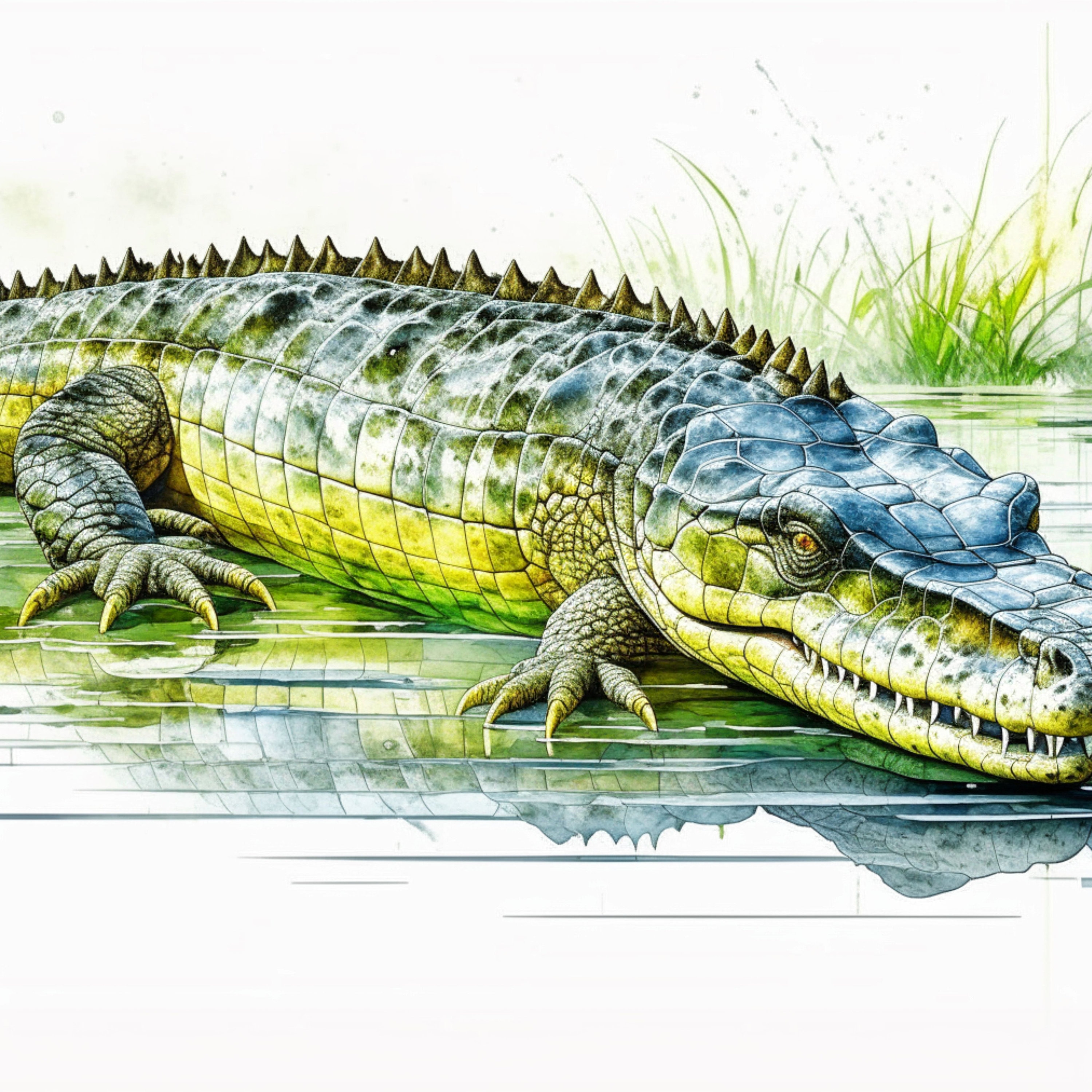 Alligator Digital Art Clipart 15 High Quality Jpgs Digital Download ...