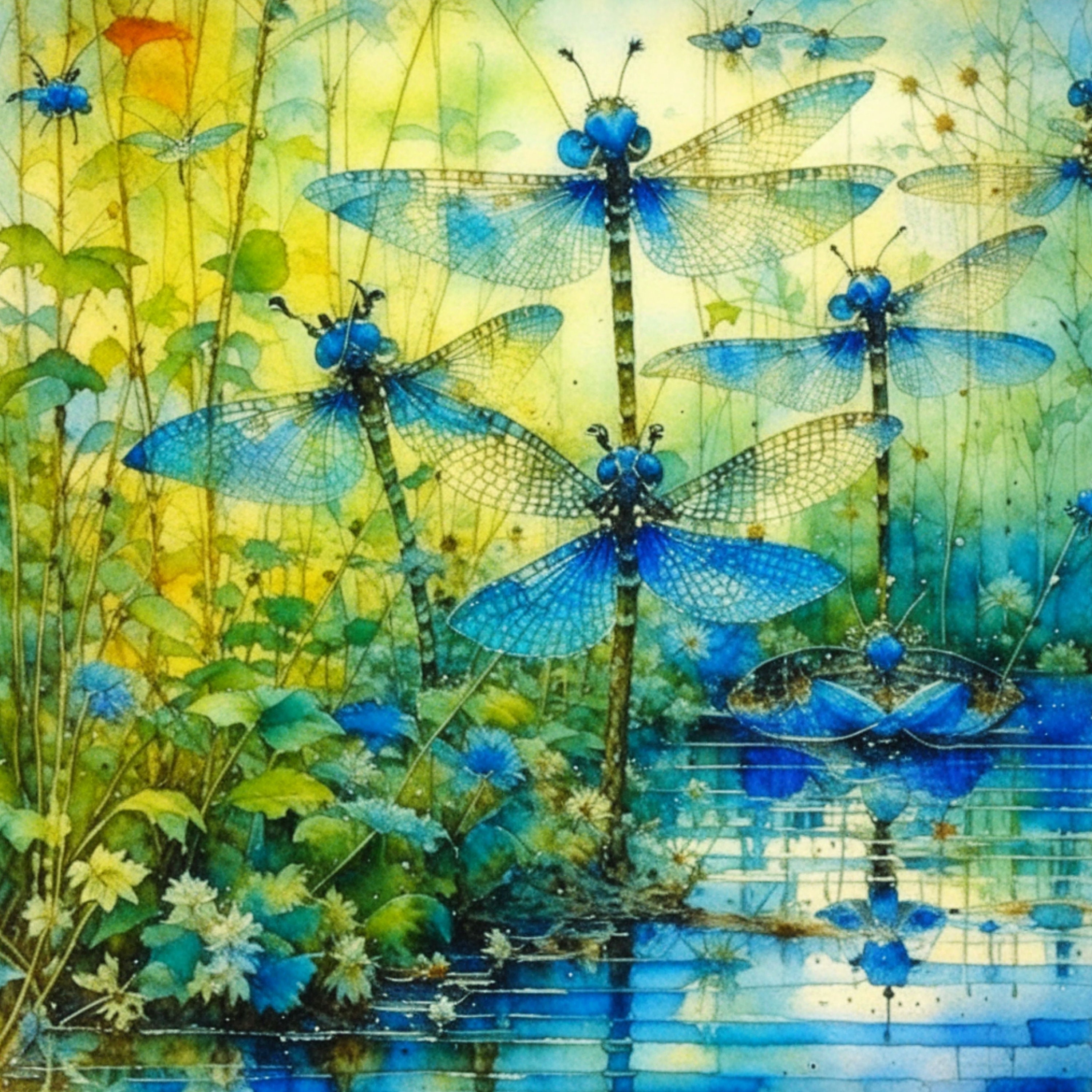 Dragonflies Digital Art | Clipart | 10 High Quality Jpgs | Digital ...