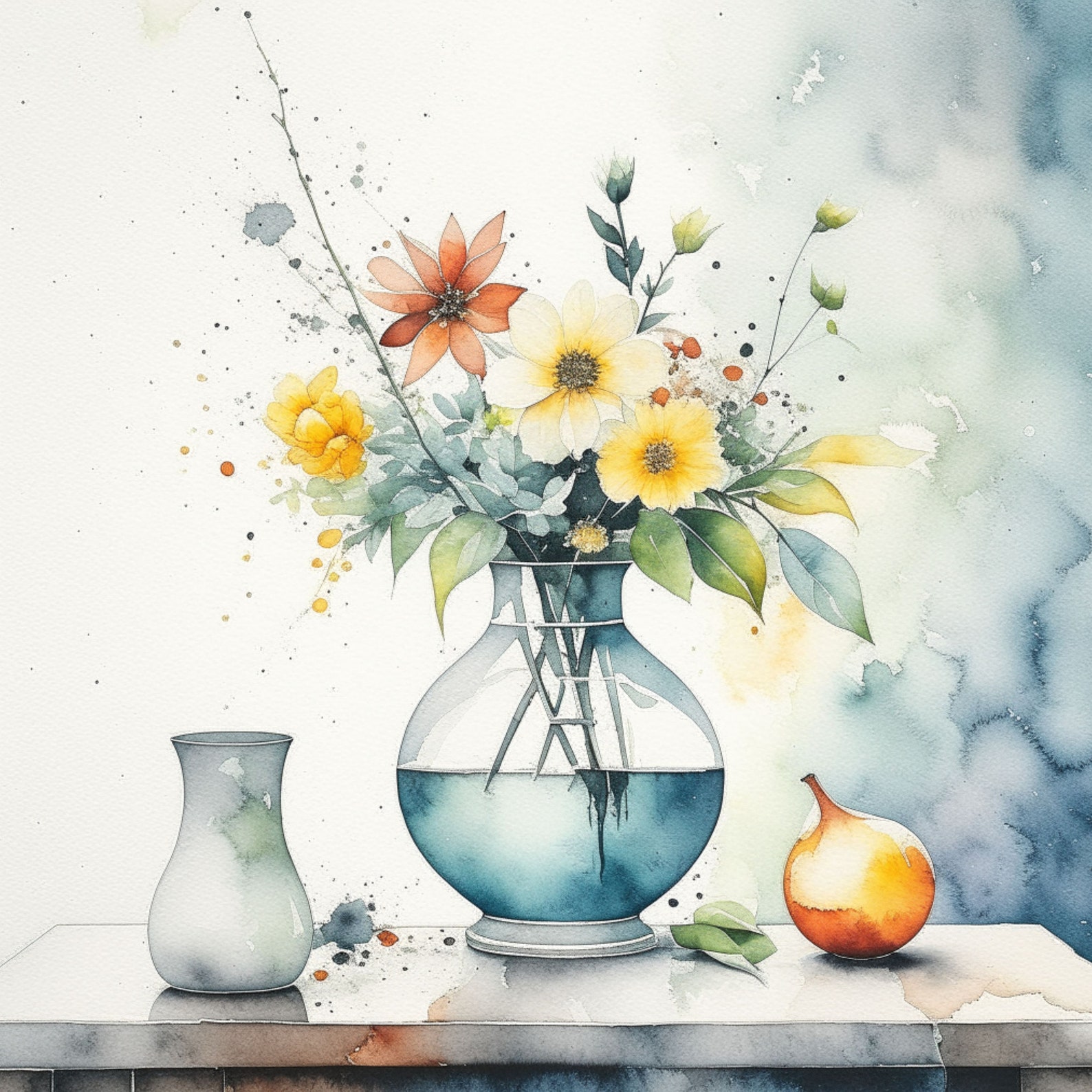 Flowers in Vase Digital Art | Flower Clipart | 15 High Quality Jpgs ...