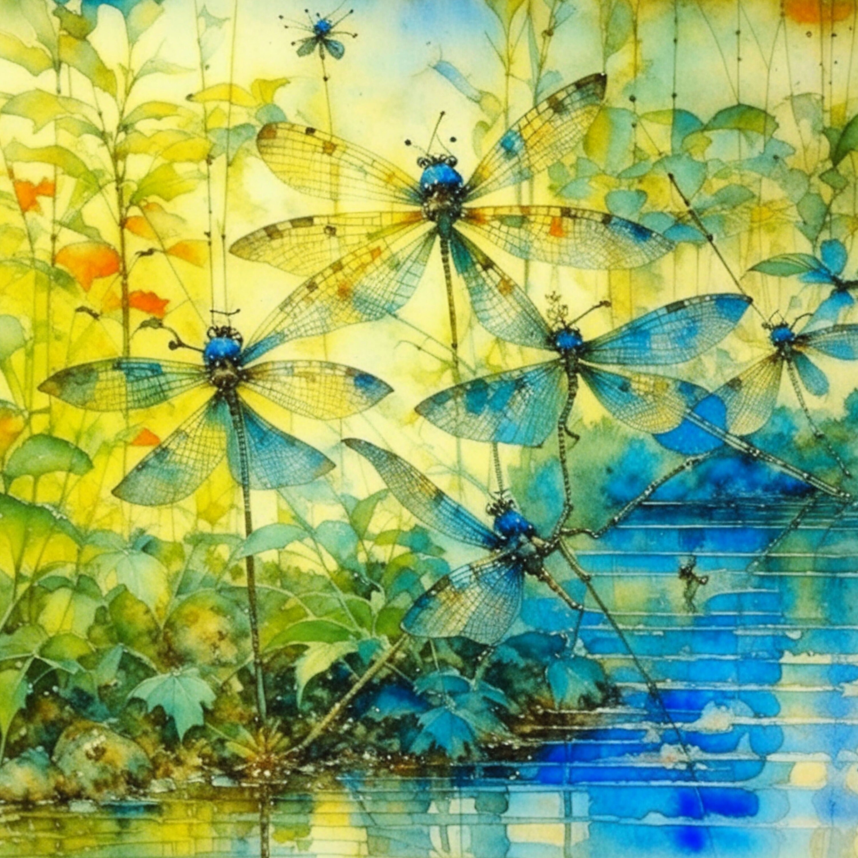 Dragonflies Digital Art | Clipart | 10 High Quality Jpgs | Digital ...