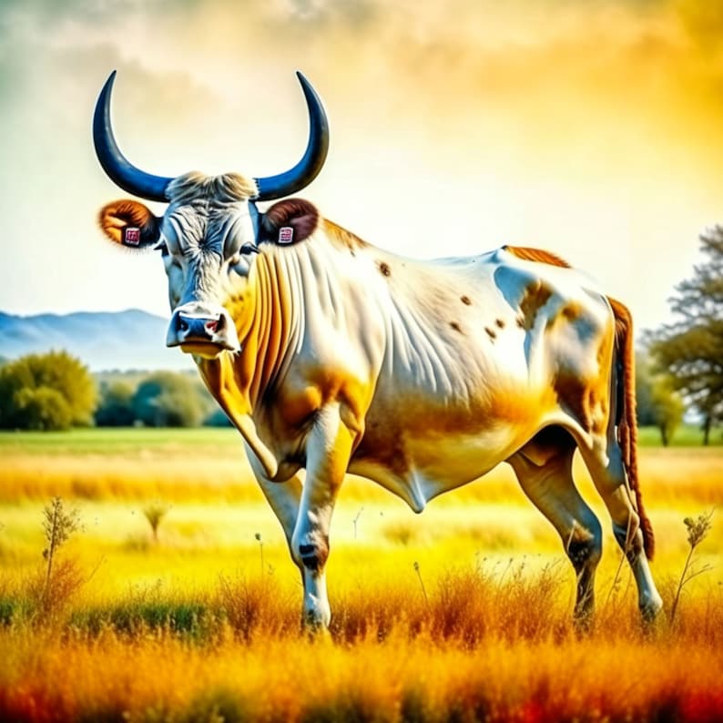 Texas Longhorn Cow Digital Art Clipart Cows 15 High Quality Jpgs ...