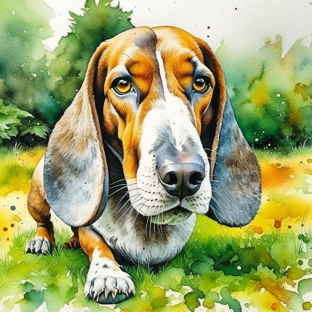 Basset Hound Dogs Digital Art Dog Clipart 15 High Quality Jpgs Digital ...
