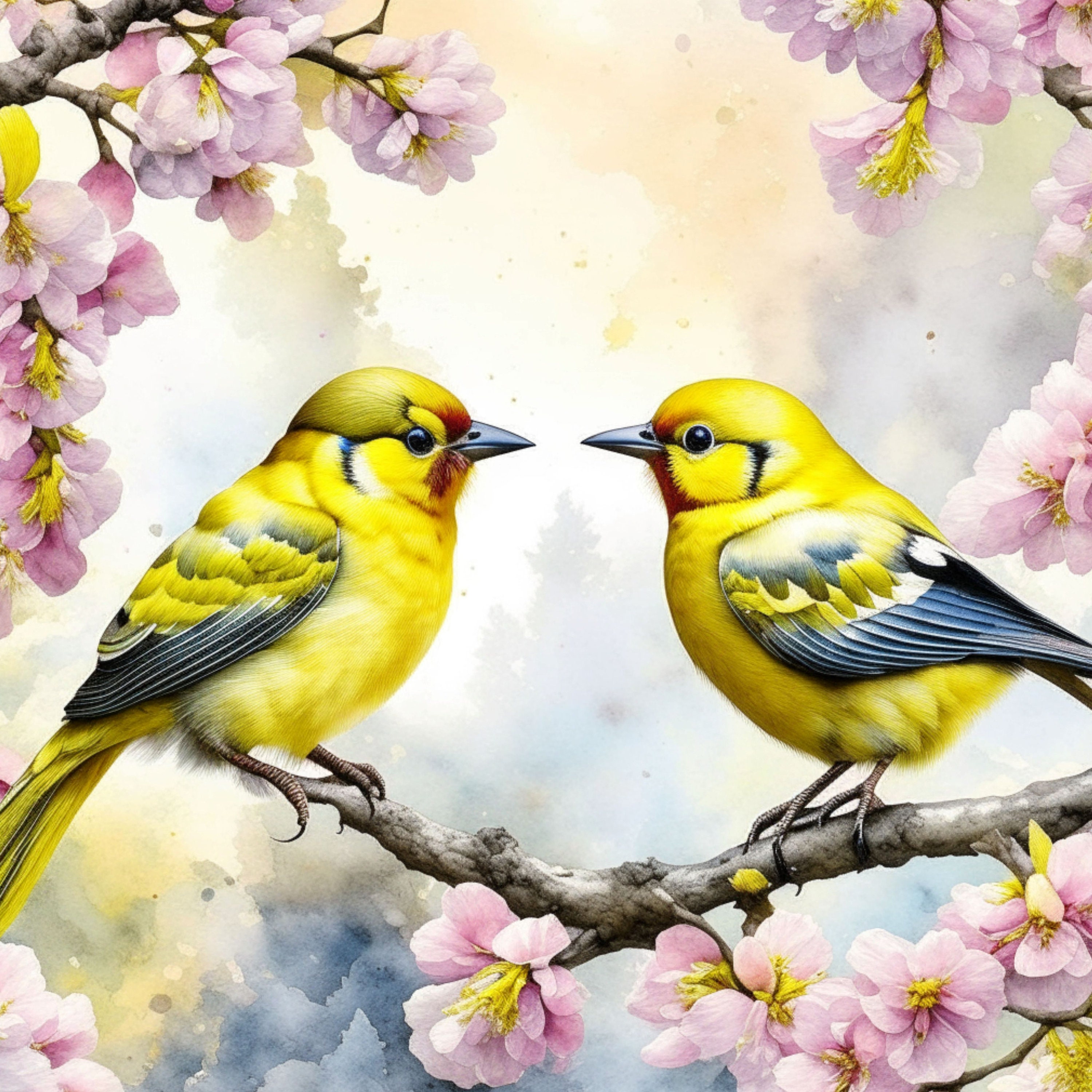 Yellow Finch Digital Art | Birds Clipart | 15 High Quality Jpgs ...