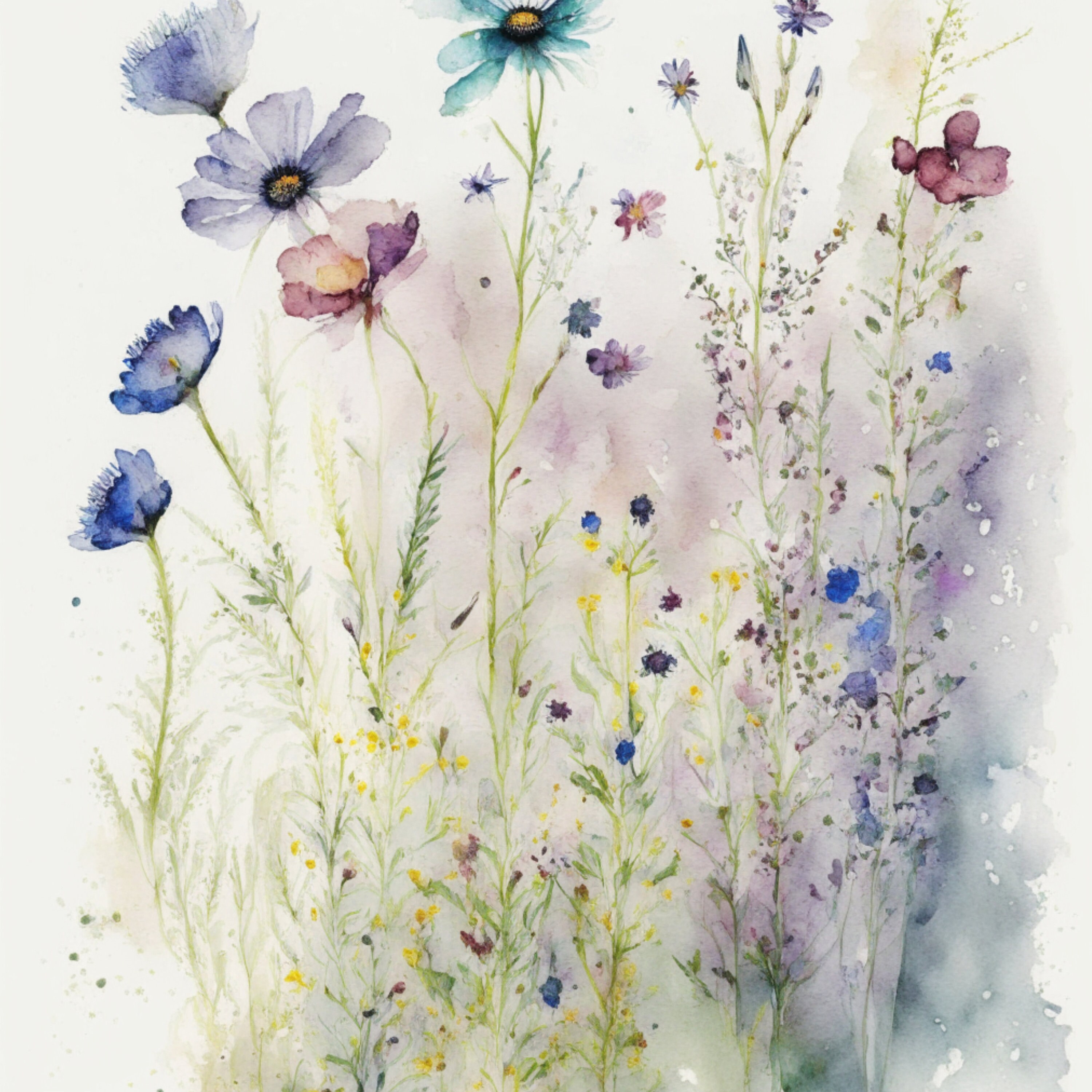 Wildflowers Digital Art Flowers Clipart 10 High Quality Jpgs Digital ...