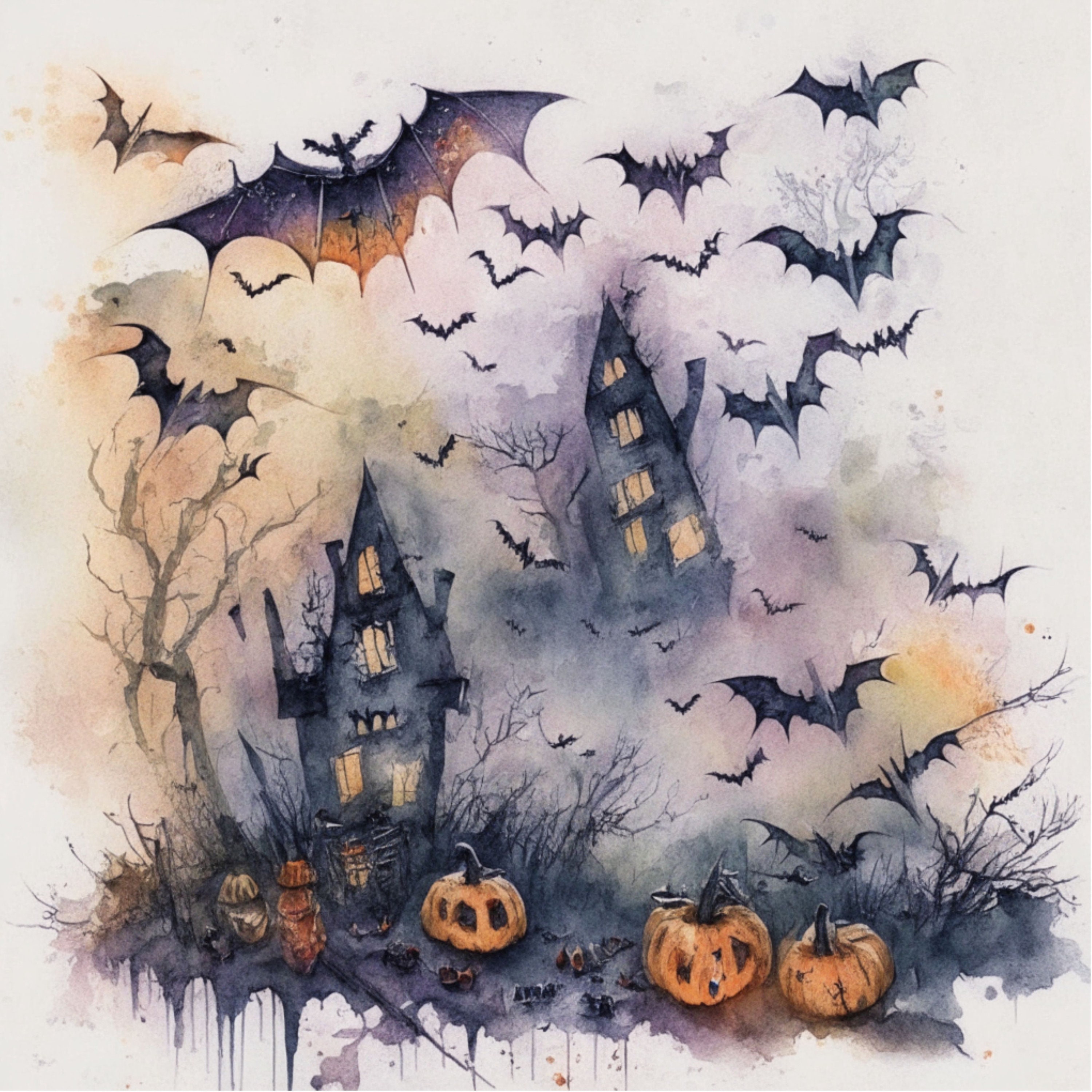 Halloween Digital Art Clipart 10 High Quality Jpgs Digital Download AI ...