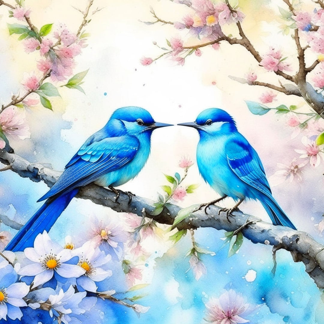 Blue Birds Digital Art | Birds Clipart | 15 High Quality Jpgs | Digital ...