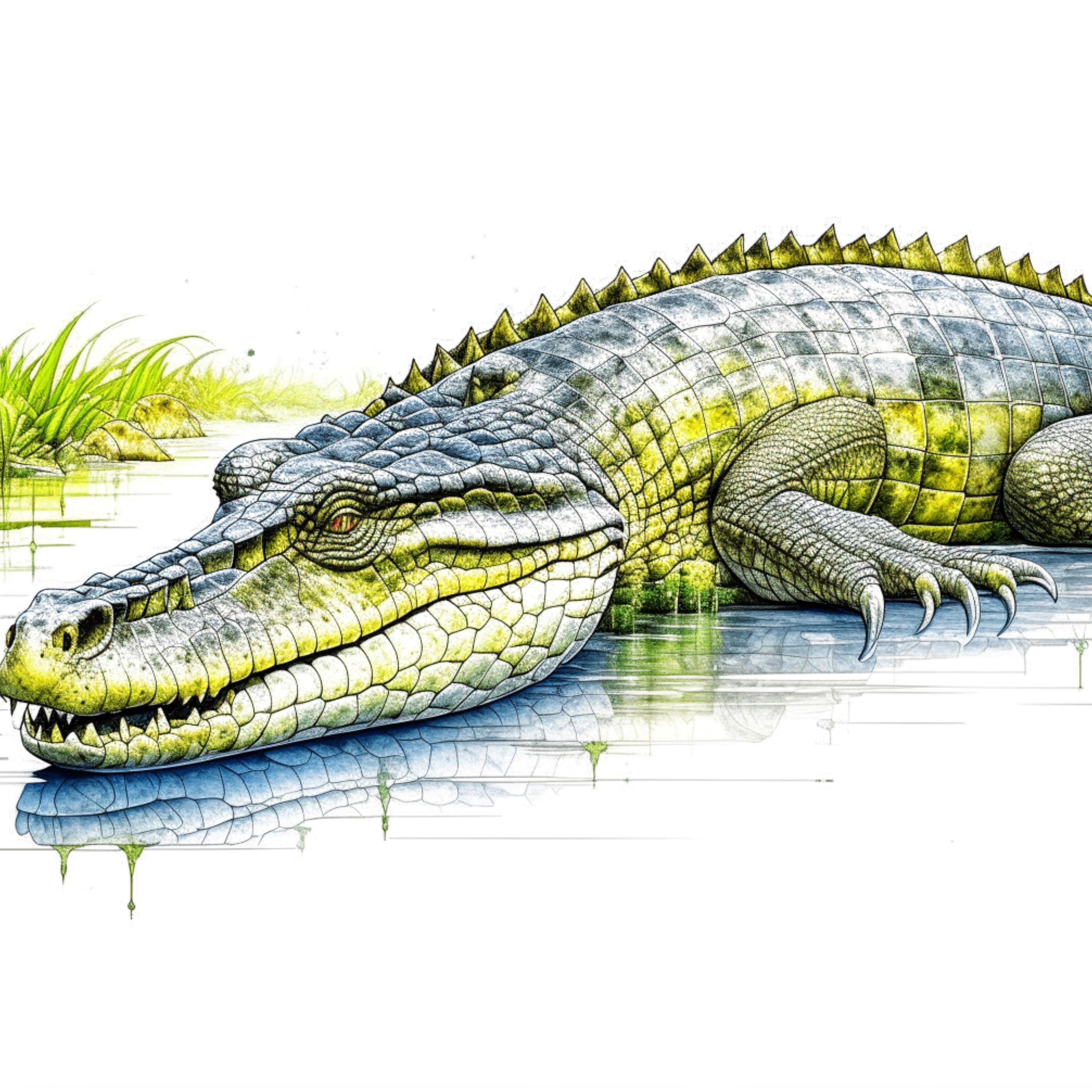 Alligator Digital Art | Clipart | 15 High Quality Jpgs | Digital ...