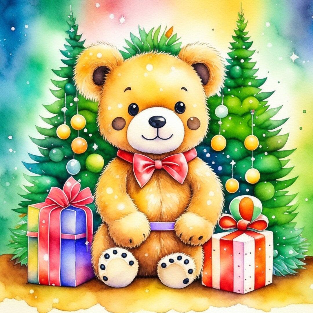 Christmas Teddy Bears Digital Art | Bear Clipart | 10 High Quality Jpgs ...