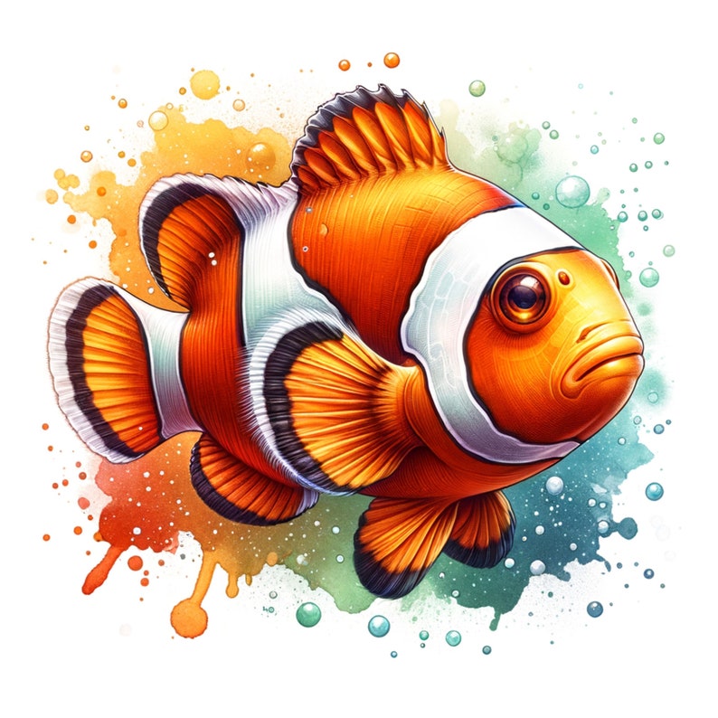 Clownfish Digital Art | Clipart Bundle | 15 High Quality Jpgs | Digital ...