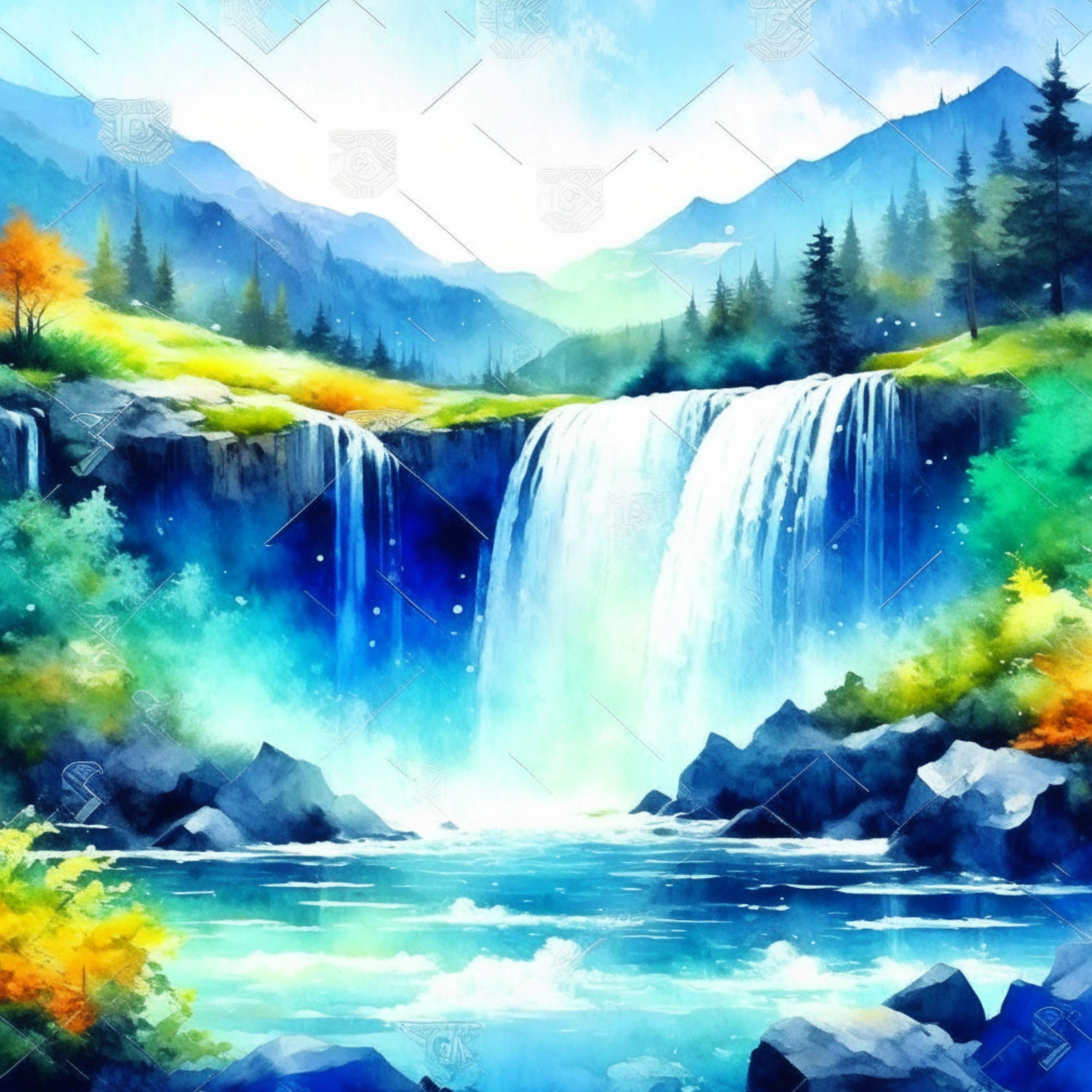 Waterfall Digital Art | Waterfalls Clipart | 15 High Quality Jpgs ...