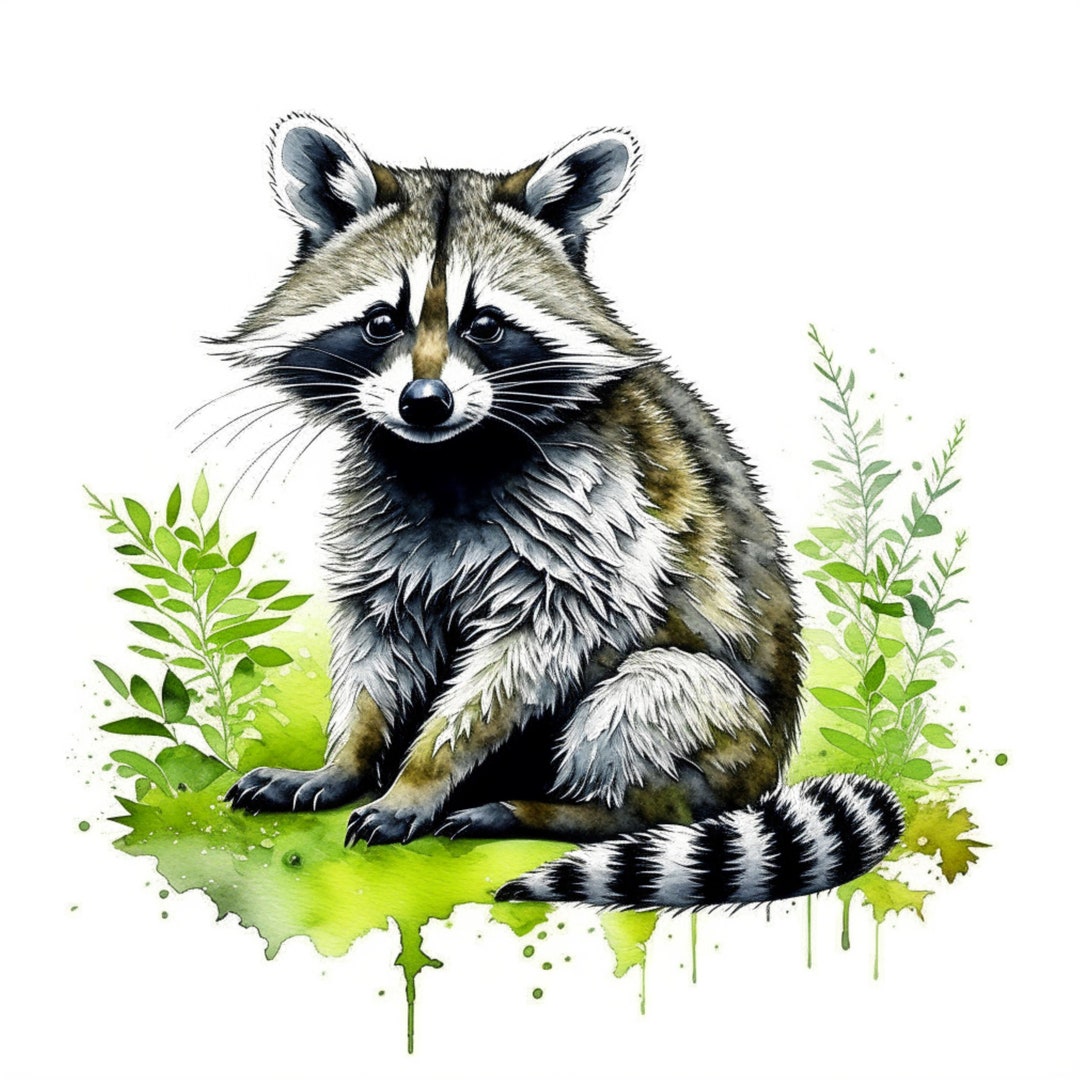 Raccoon Digital Art | Raccoon Clipart | 10 High Quality Jpgs | Digital ...