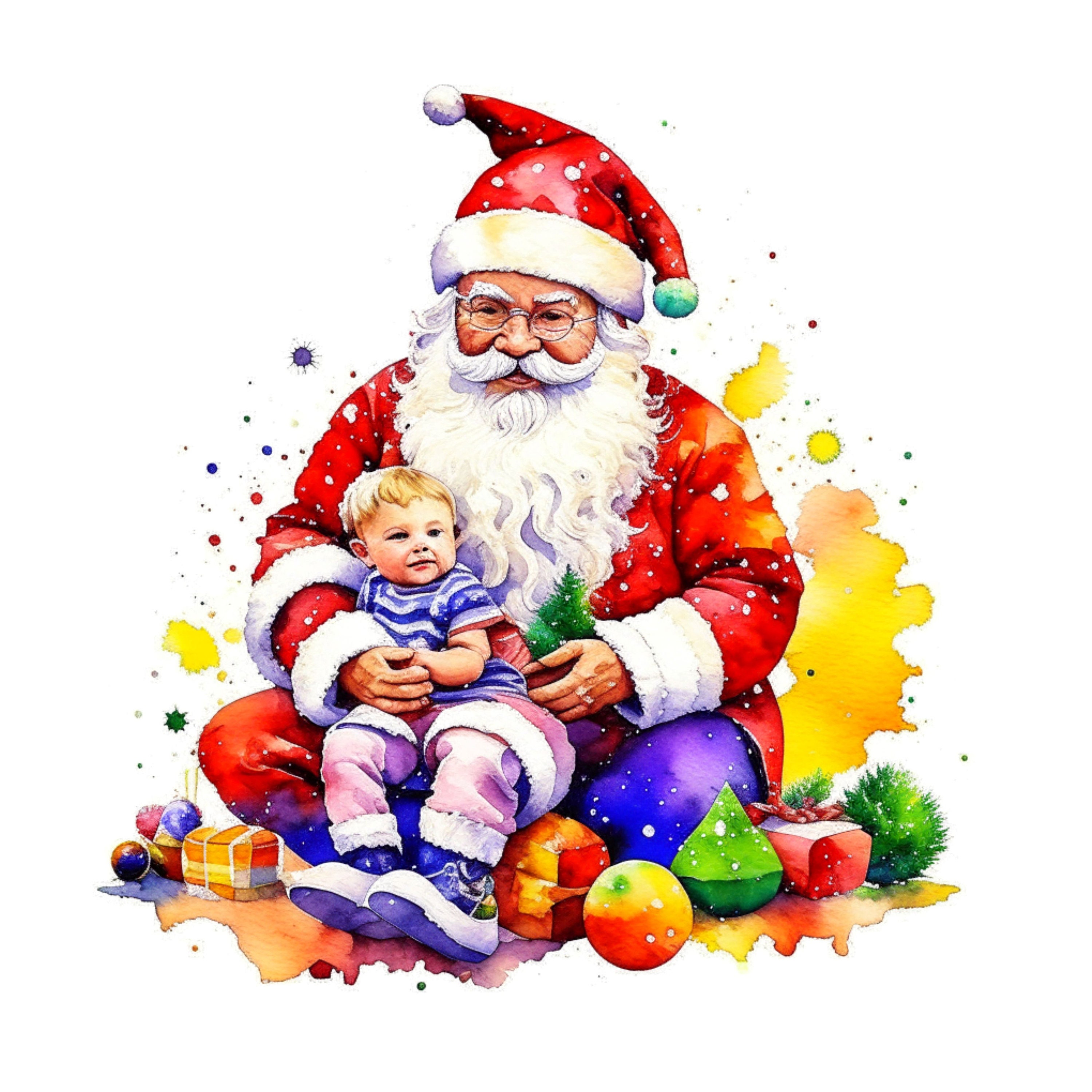Jolly Santa Digital Art | Santa Claus Clipart | 10 High Quality Jpgs ...