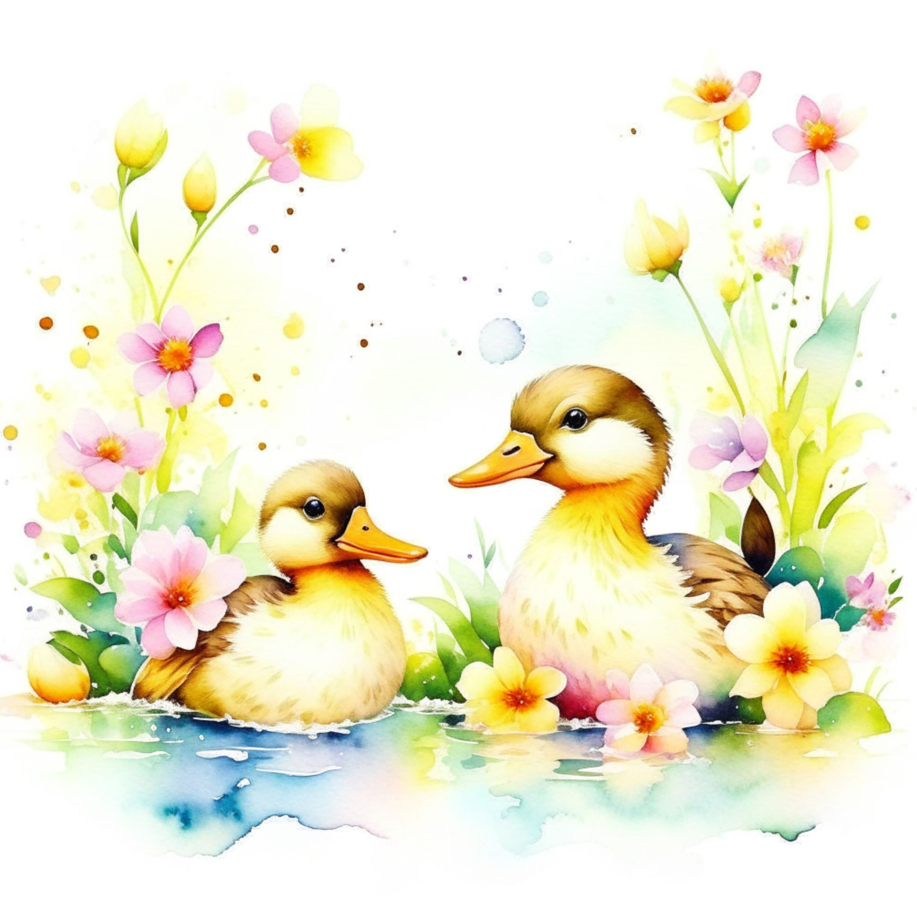 Ducklings Digital Art Duck Clipart 15 High Quality Jpgs Digital ...