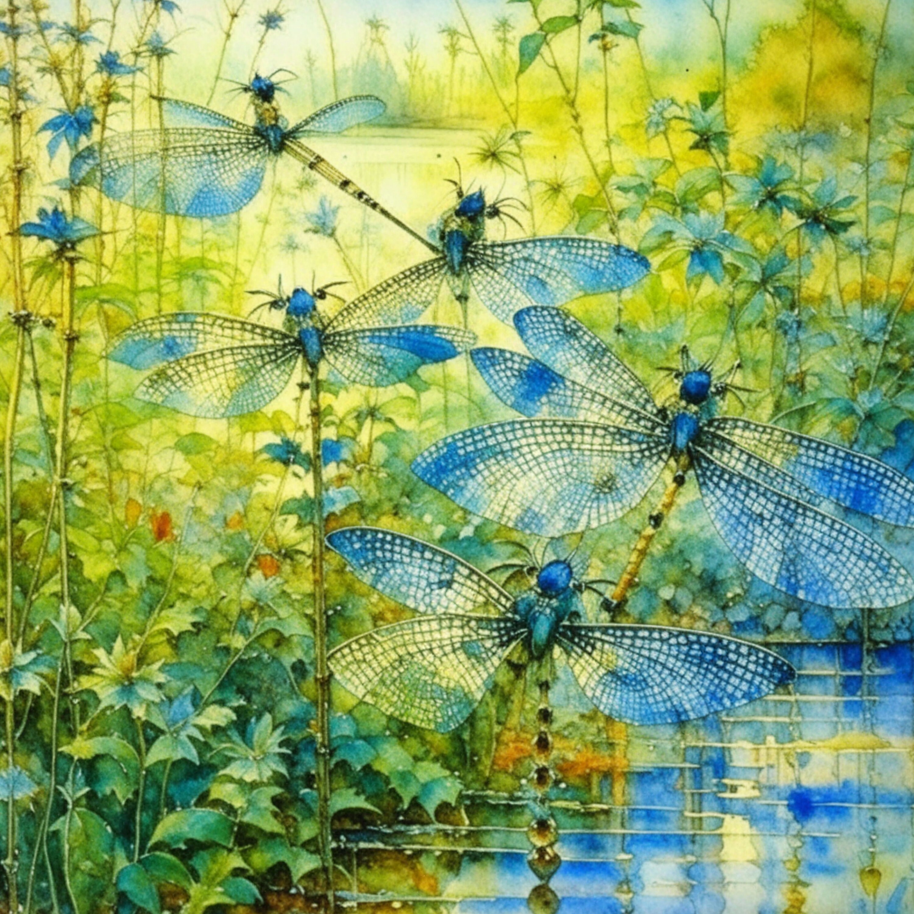 Dragonflies Digital Art Clipart 10 High Quality Jpgs Digital Download ...