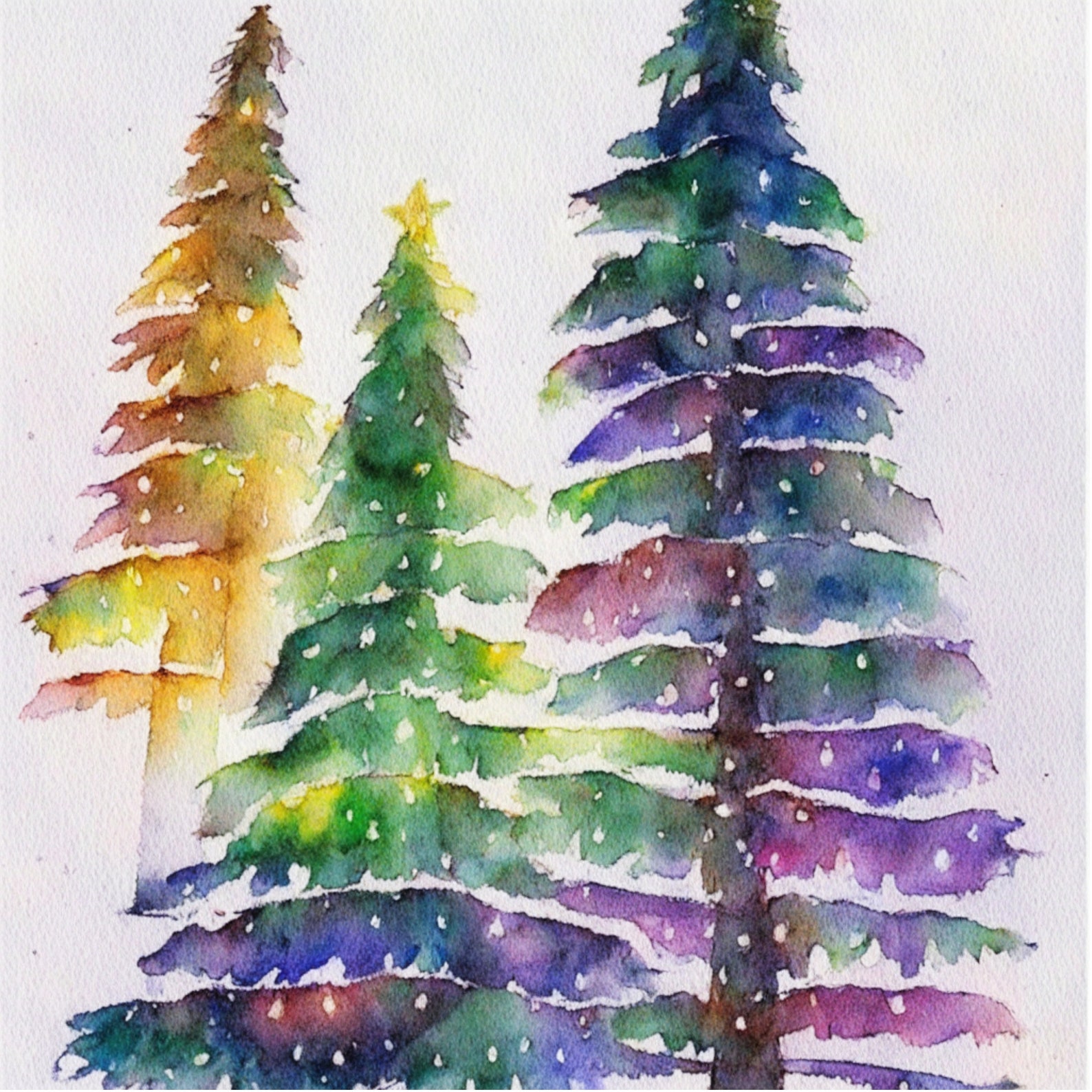 Evergreen Trees in the Woods Digital Art | Clipart | 10 High Quality ...