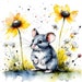 Field Mouse With Flowers Digital Art Clipart 10 High - Etsy
