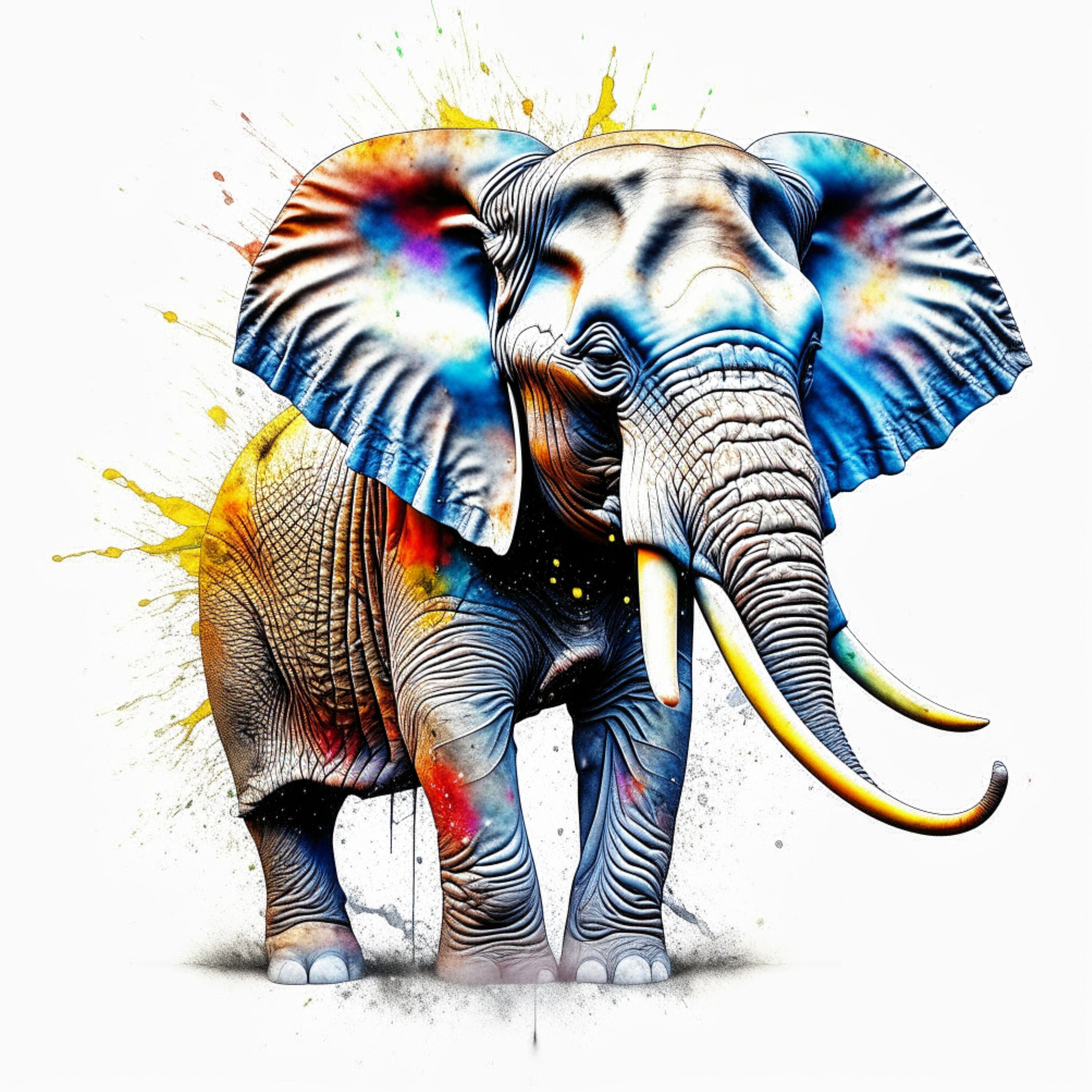 Elephants Digital Art | Elephant Clipart | 15 High Quality Jpgs ...