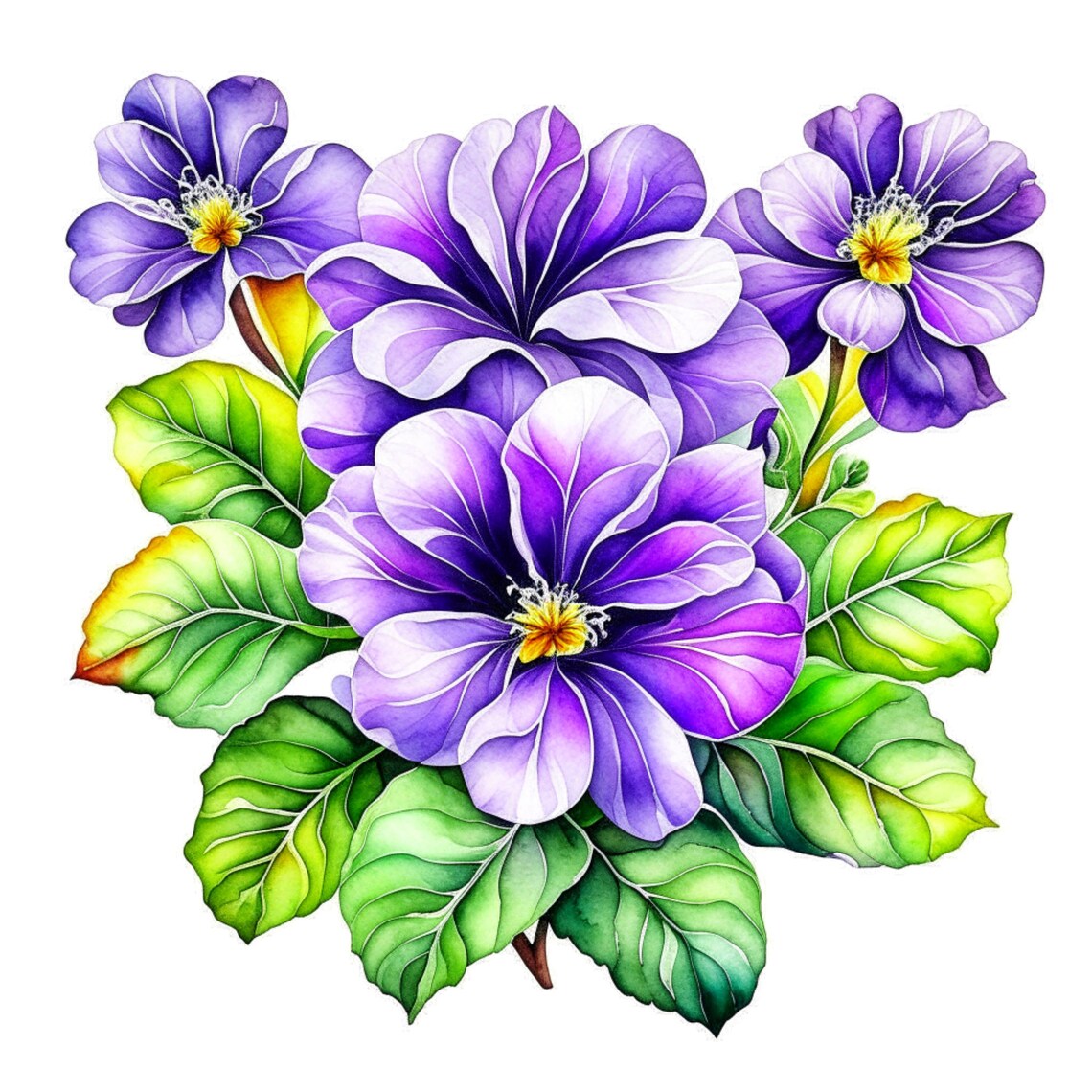 African Violets Digital Art | Violet Flowers Clipart | 15 High Quality ...