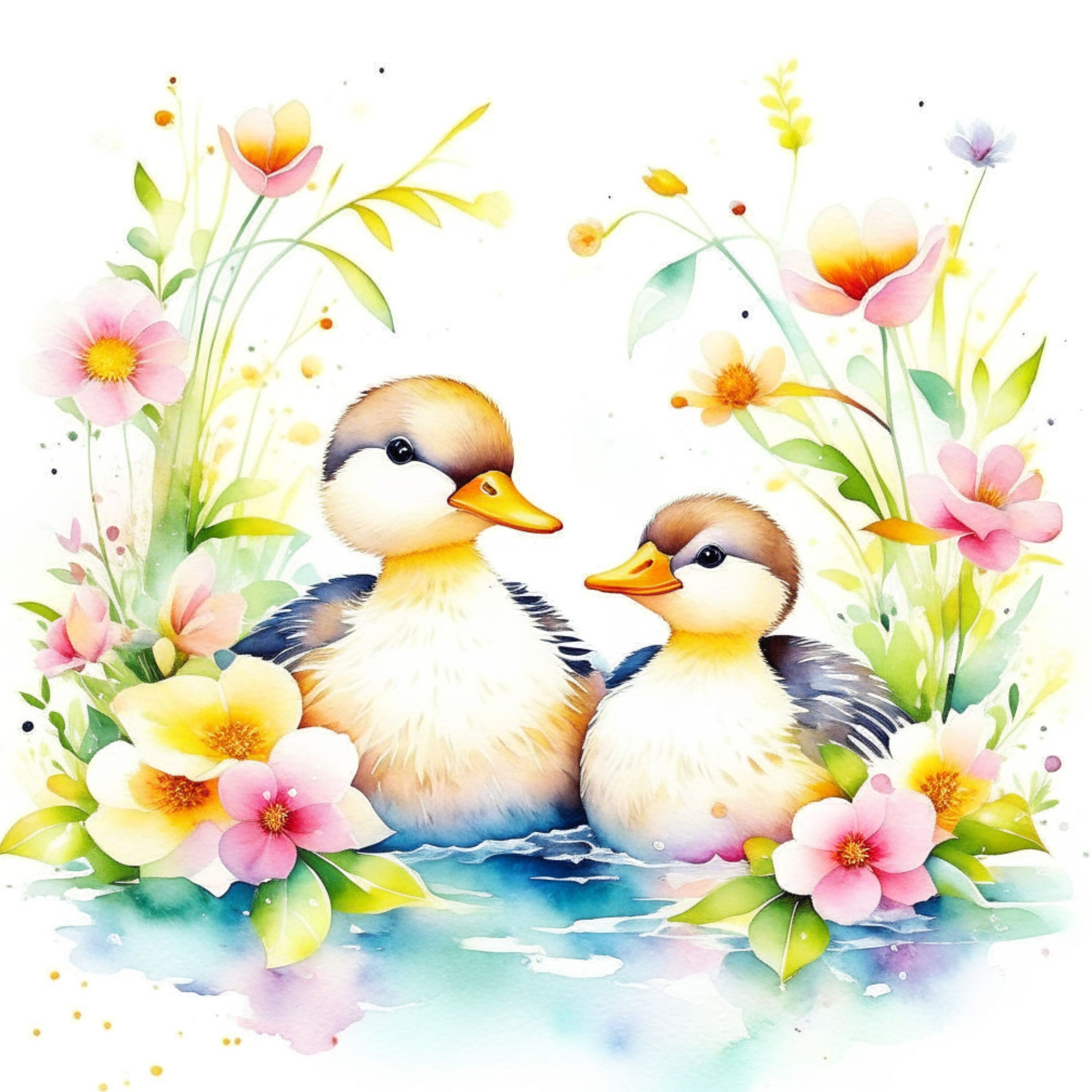 Ducklings Digital Art Duck Clipart 15 High Quality Jpgs Digital ...