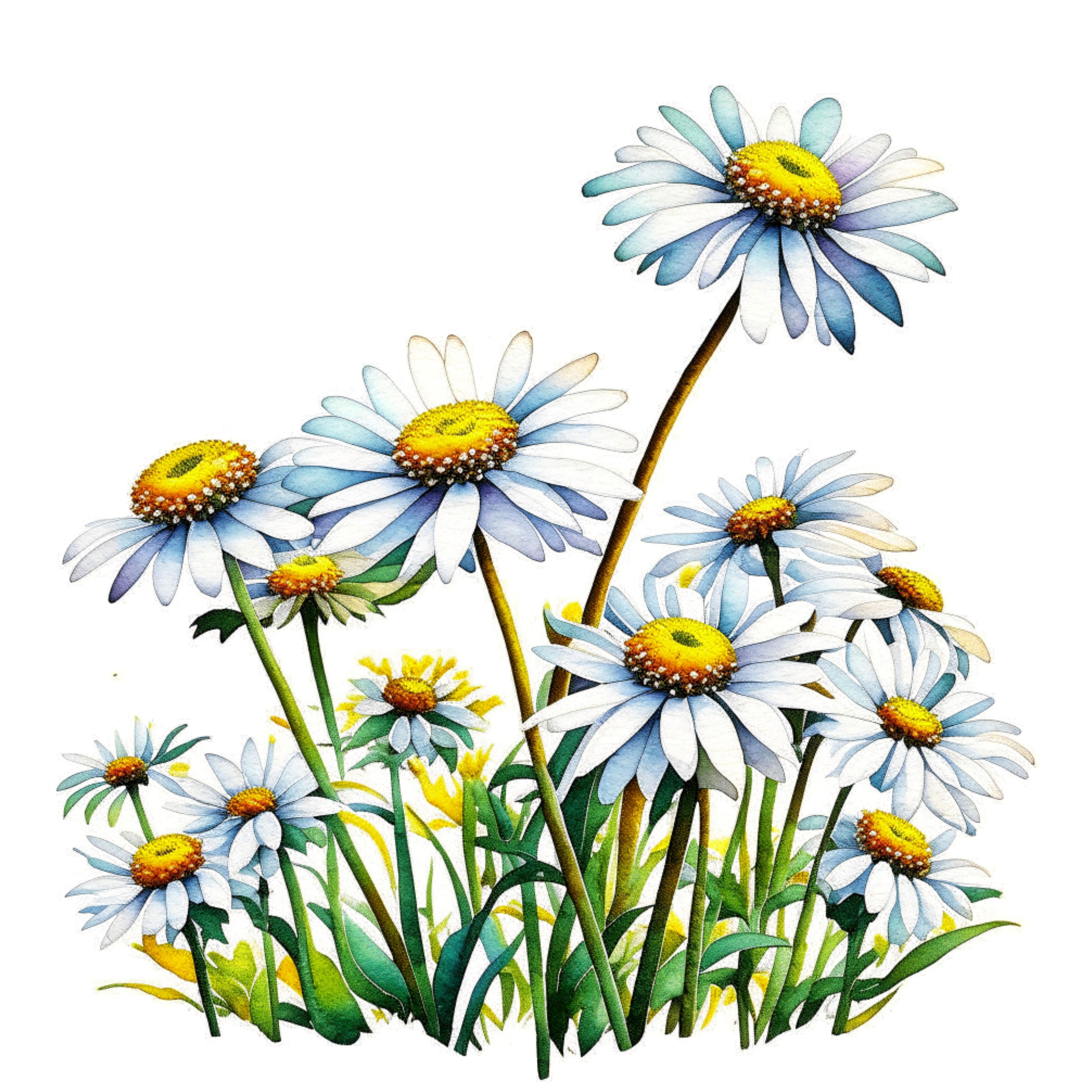 Daisies Digital Art Flowers Clipart 10 High Quality Jpgs Digital ...