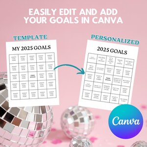 2025 Bingo Card Goal Maker Template - Etsy