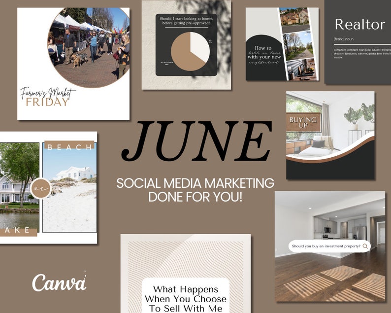 June Social Media Posts NO Captions | Real Estate Agent Social Media ...