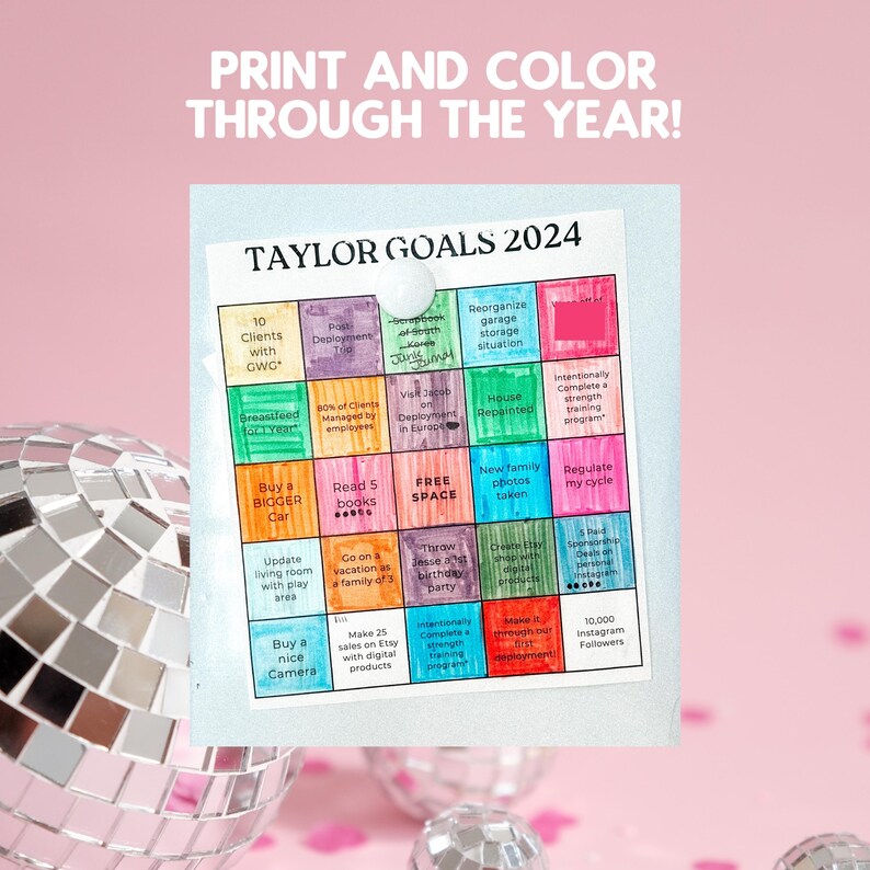 2025 Bingo Card Goal Maker Template - Etsy