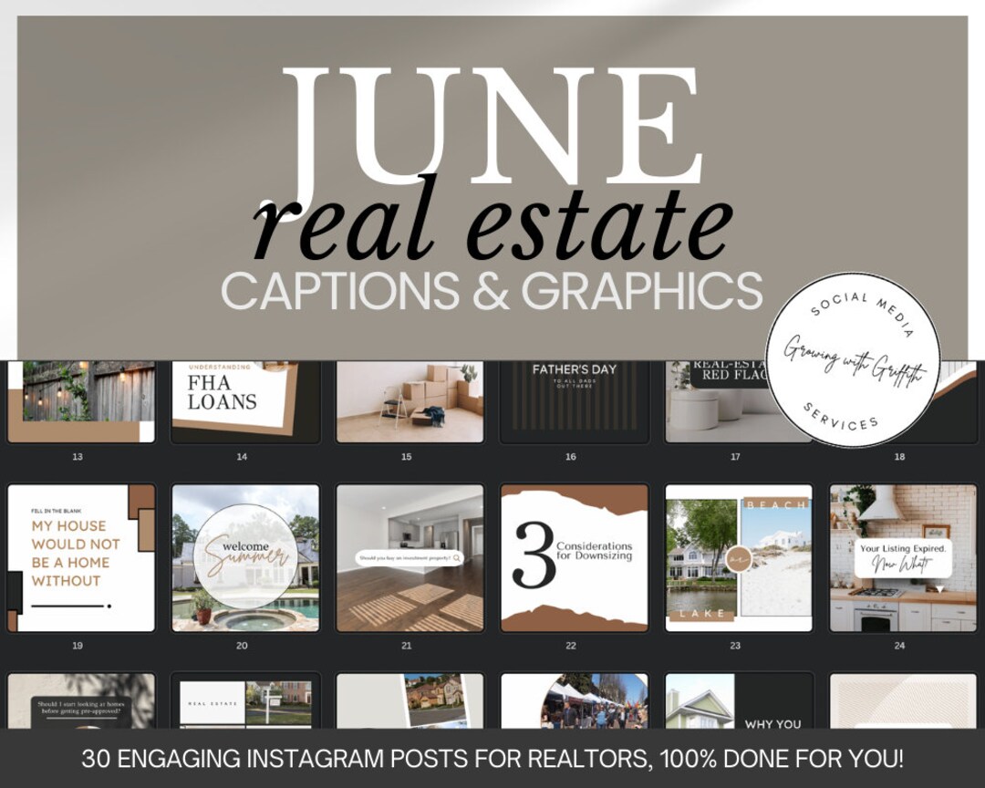 June Social Media Posts With Captions | Real Estate Agent Social Media ...