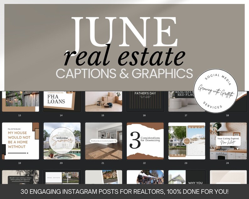 June Social Media Posts With Captions | Real Estate Agent Social Media ...