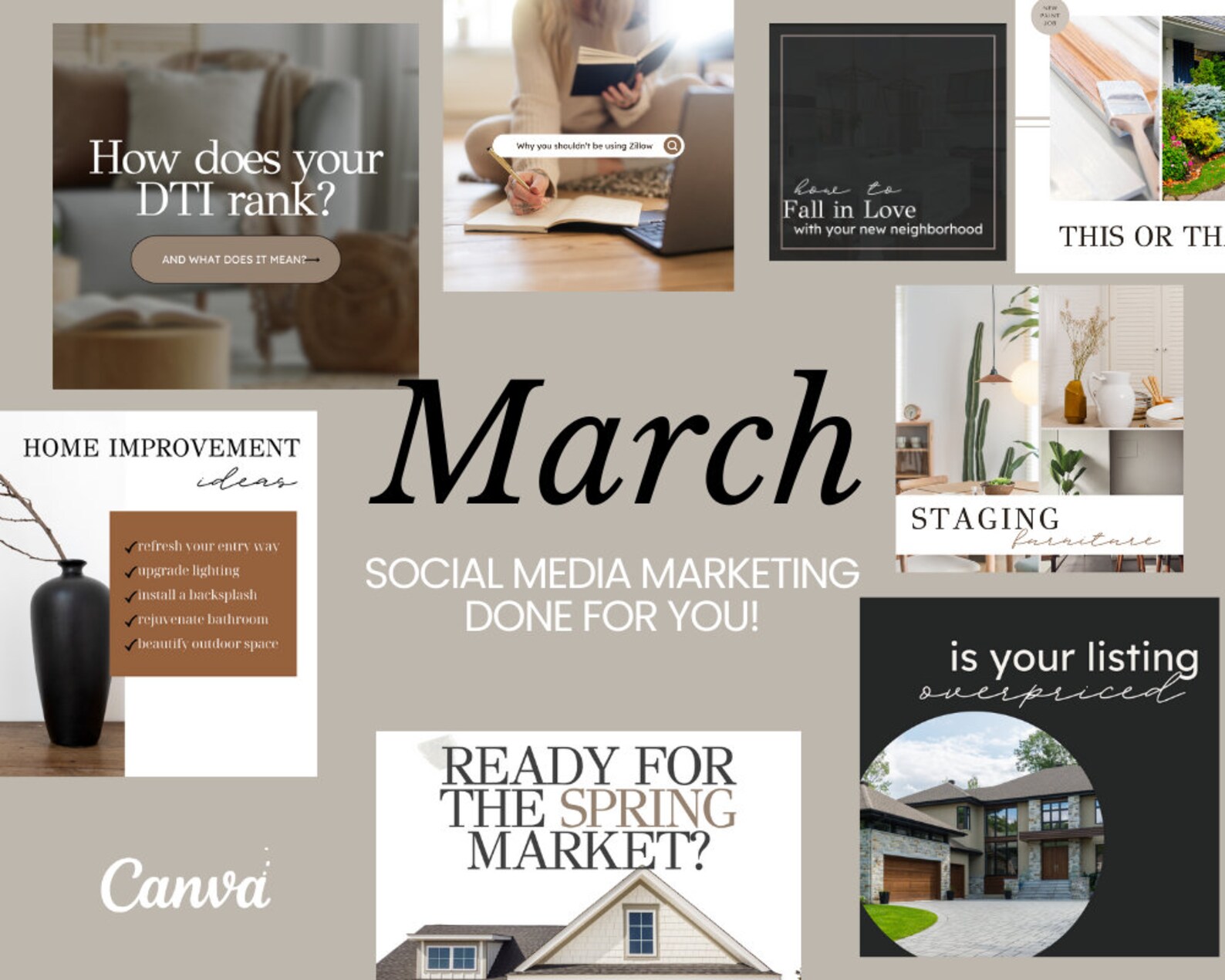 March Social Media Posts With Captions | Real Estate Agent Social Media ...