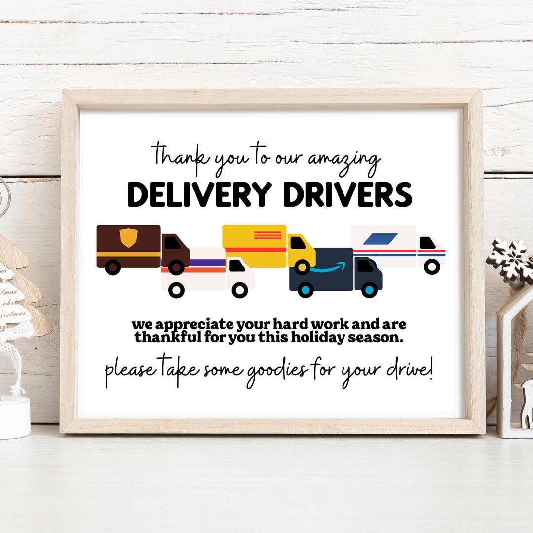 Delivery Driver Thank You Sign, Delivery Driver Sign, Snack Station ...