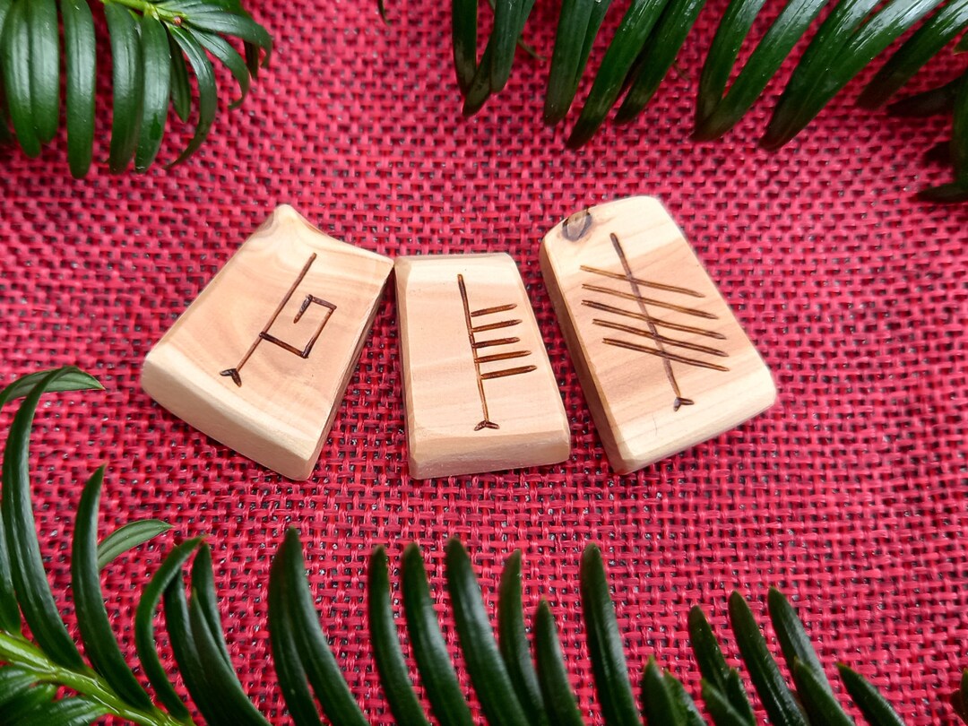 Ogham Wooden Set, Beautiful Unique Tokens, Handmade From Yew - Etsy