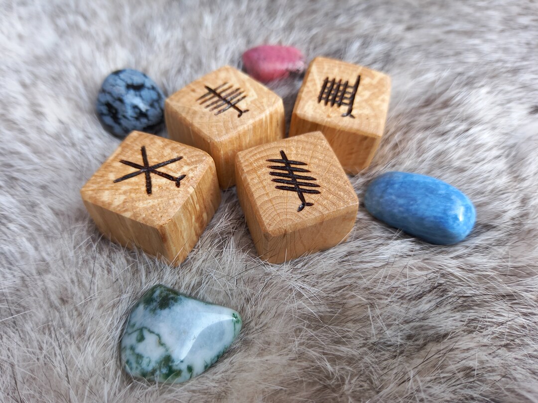 Ogham Wooden Set, Square Blocks, Beech, Handmade - Etsy