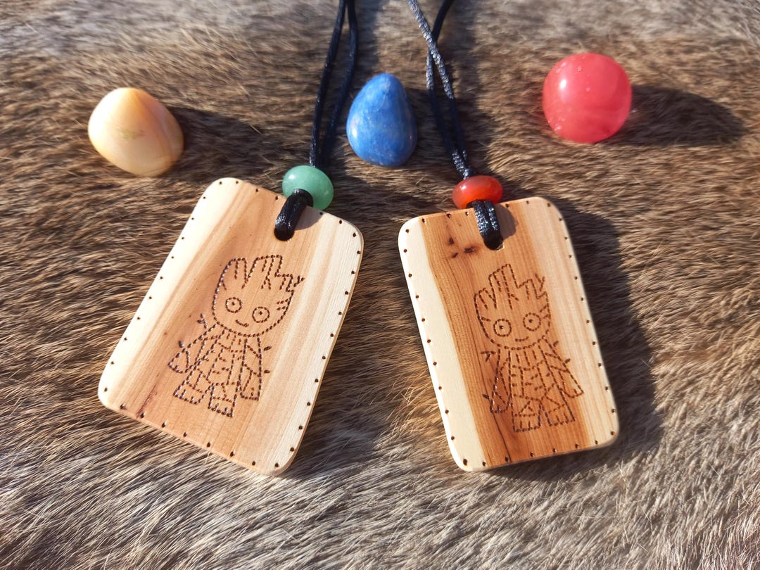 I Am Groot Wooden Necklace, Tree Spirit Charm, Made of Yew - Etsy