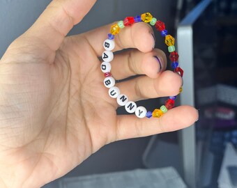 U.V.S.T W/ Hearts Handmade Bad Bunny Adjustable Bracelet - Etsy