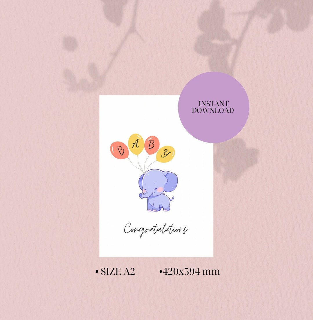 Congratulations Printable Wall Art / Instant Download PDF / New Baby ...